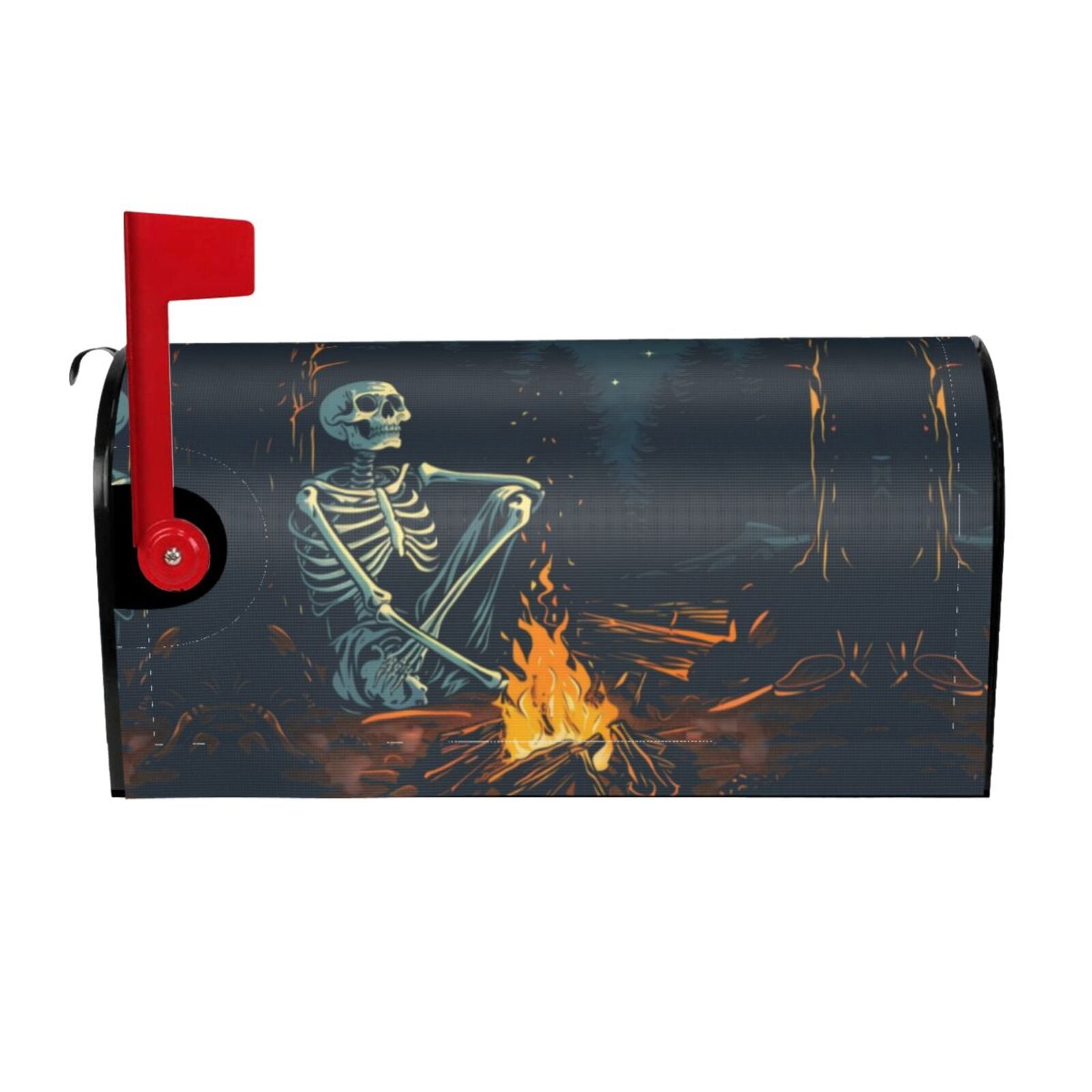 Mailbox Covers, Moonlit Skeleton Campfire Welcome Cute Mailbox Cover ...