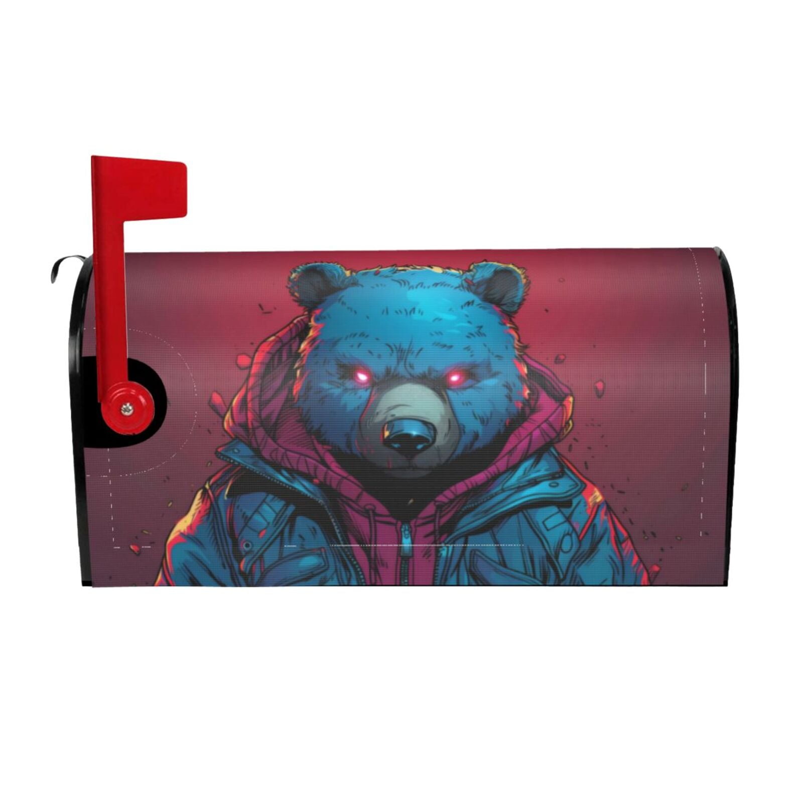 Mailbox Covers Neon Cyberpunk Blue Bear Waterproof mail Box Covers ...