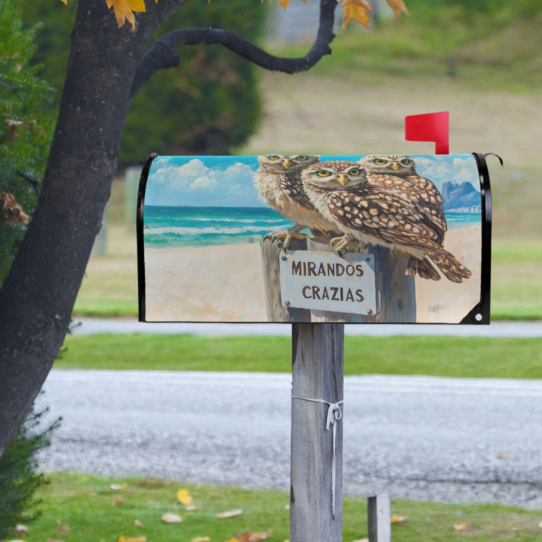 Mailbox Covers Owls Stand Signboard by The Sea Mailbox Cover - Walmart.com