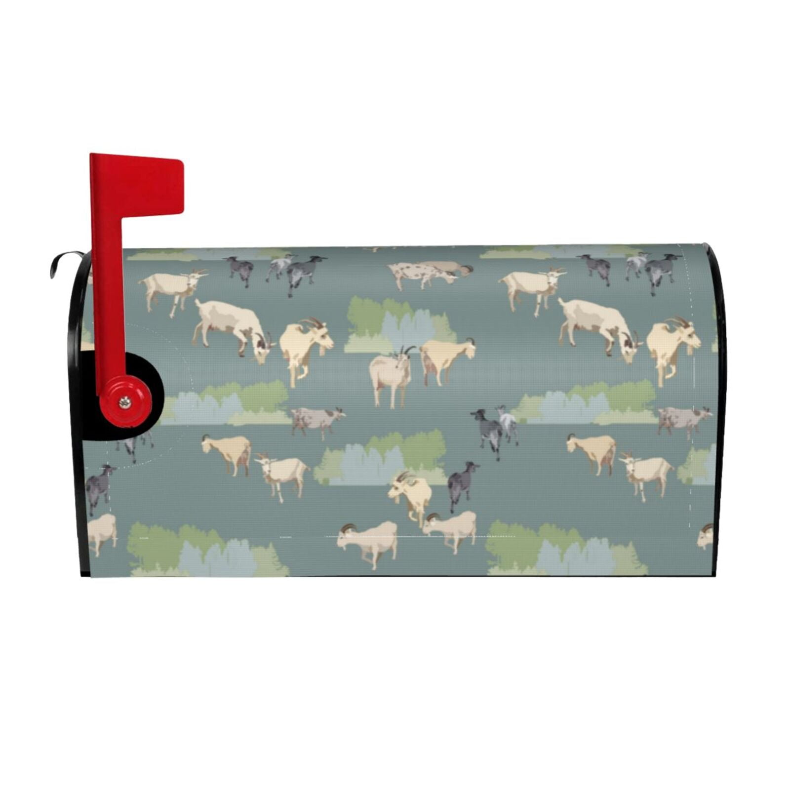 Mailbox Covers, Painted Cute Goat Green Welcome Cute Mailbox Cover ...