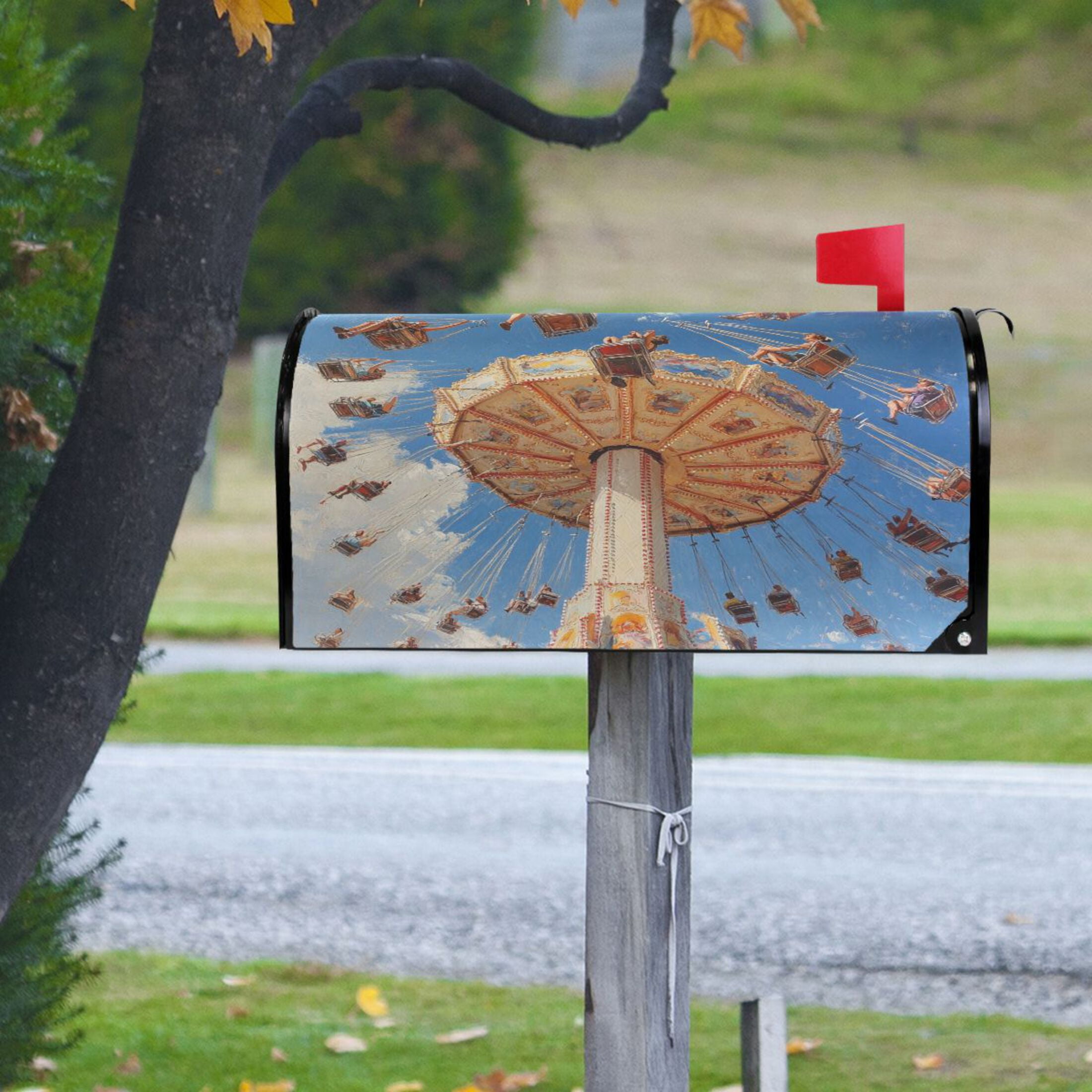 Mailbox Covers Painting Of Rotating Flying Chair Mailbox Cover ...
