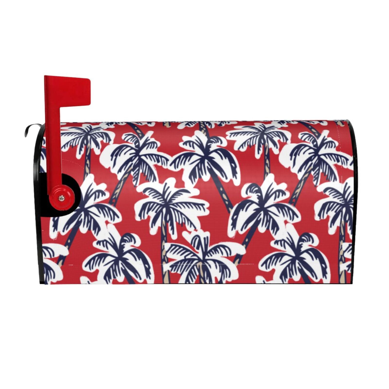 Mailbox Covers Palm Tree Pattern on Red Waterproof mail Box Covers ...
