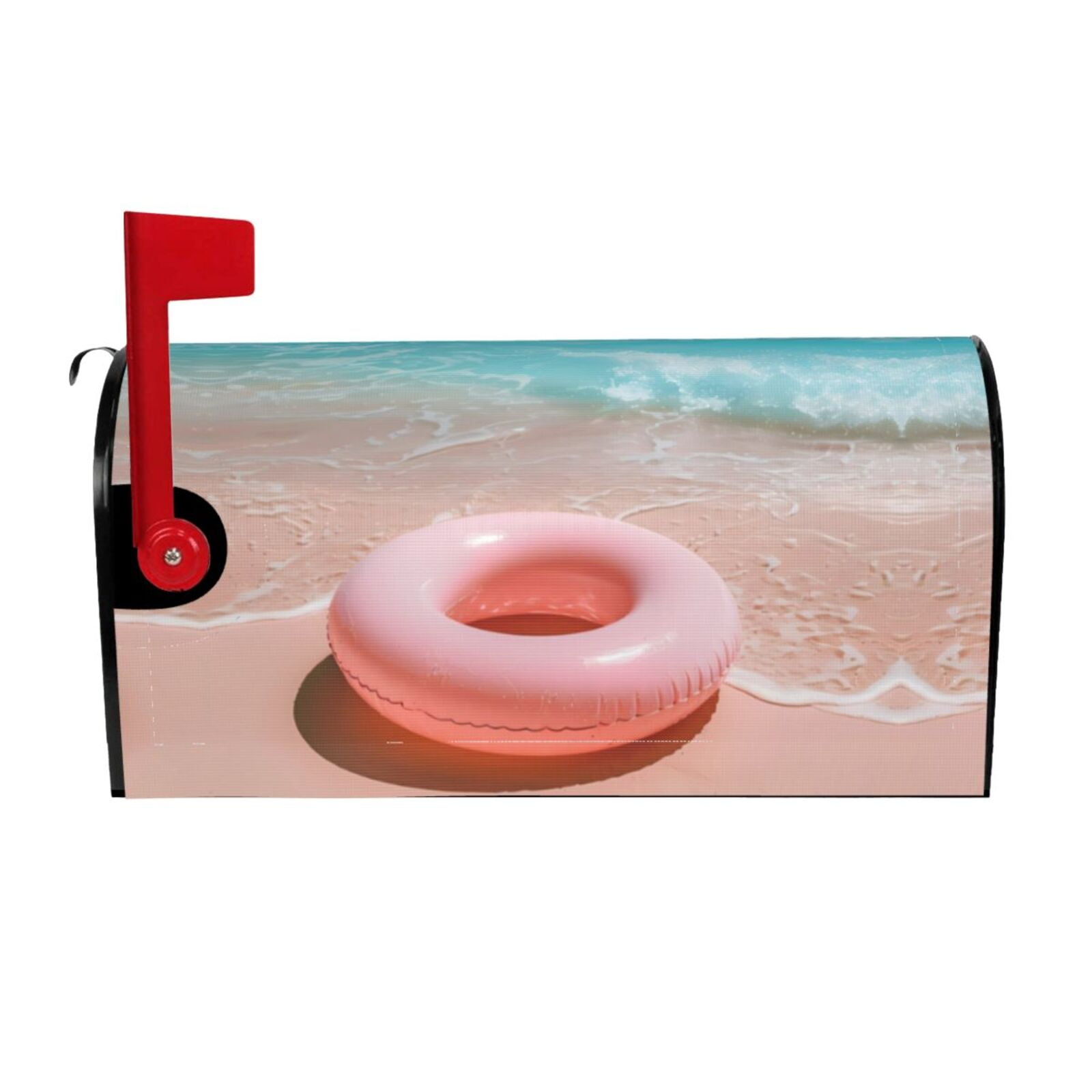 Mailbox Covers, Pink Float Ring On Beach Welcome Cute Mailbox Cover ...