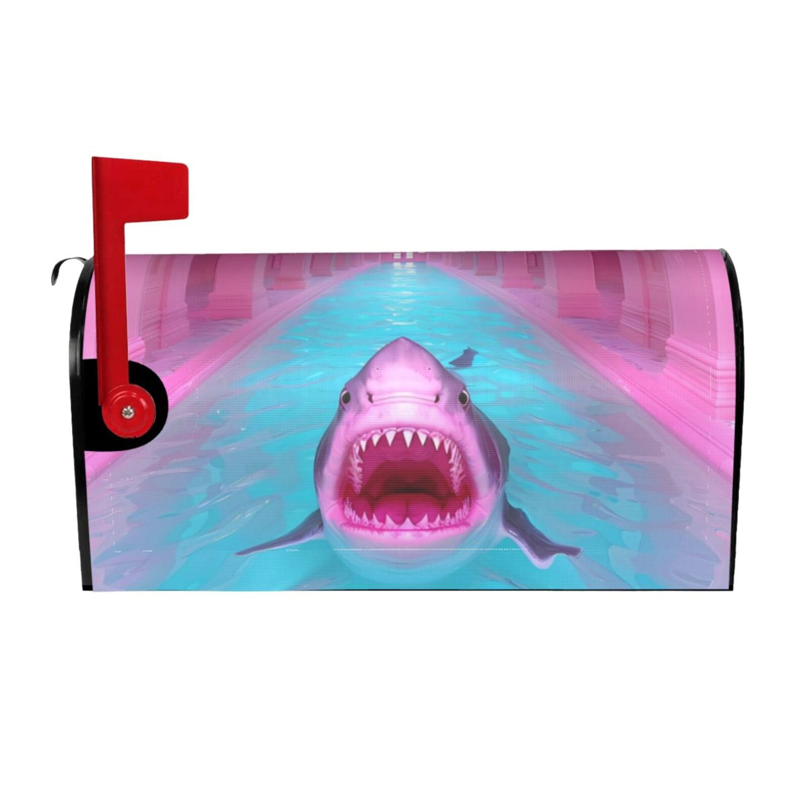 Mailbox Covers, Pink Shark Pool Fantasy Welcome Cute Mailbox Cover ...