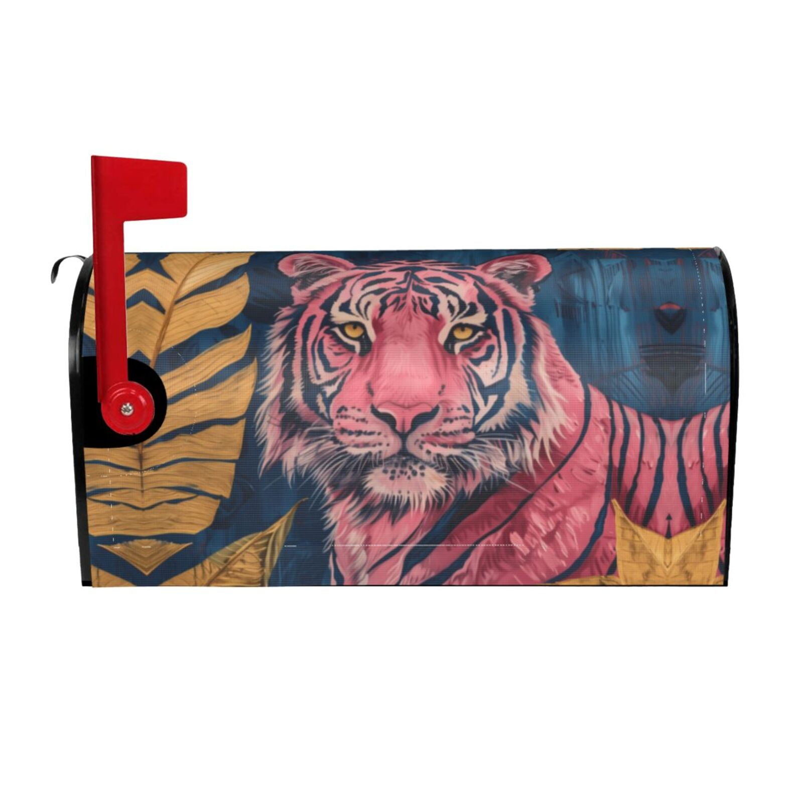 Mailbox Covers Pink Tiger Gold Leaves Waterproof mail Box Covers ...