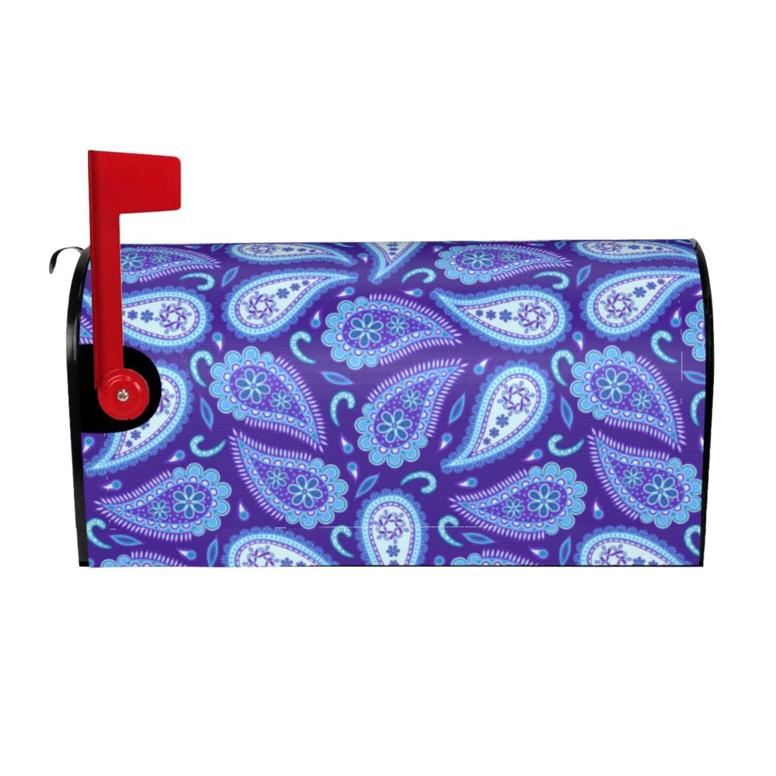 Mailbox Covers, Purple Blue Paisley Welcome Cute Mailbox Cover Magnetic ...