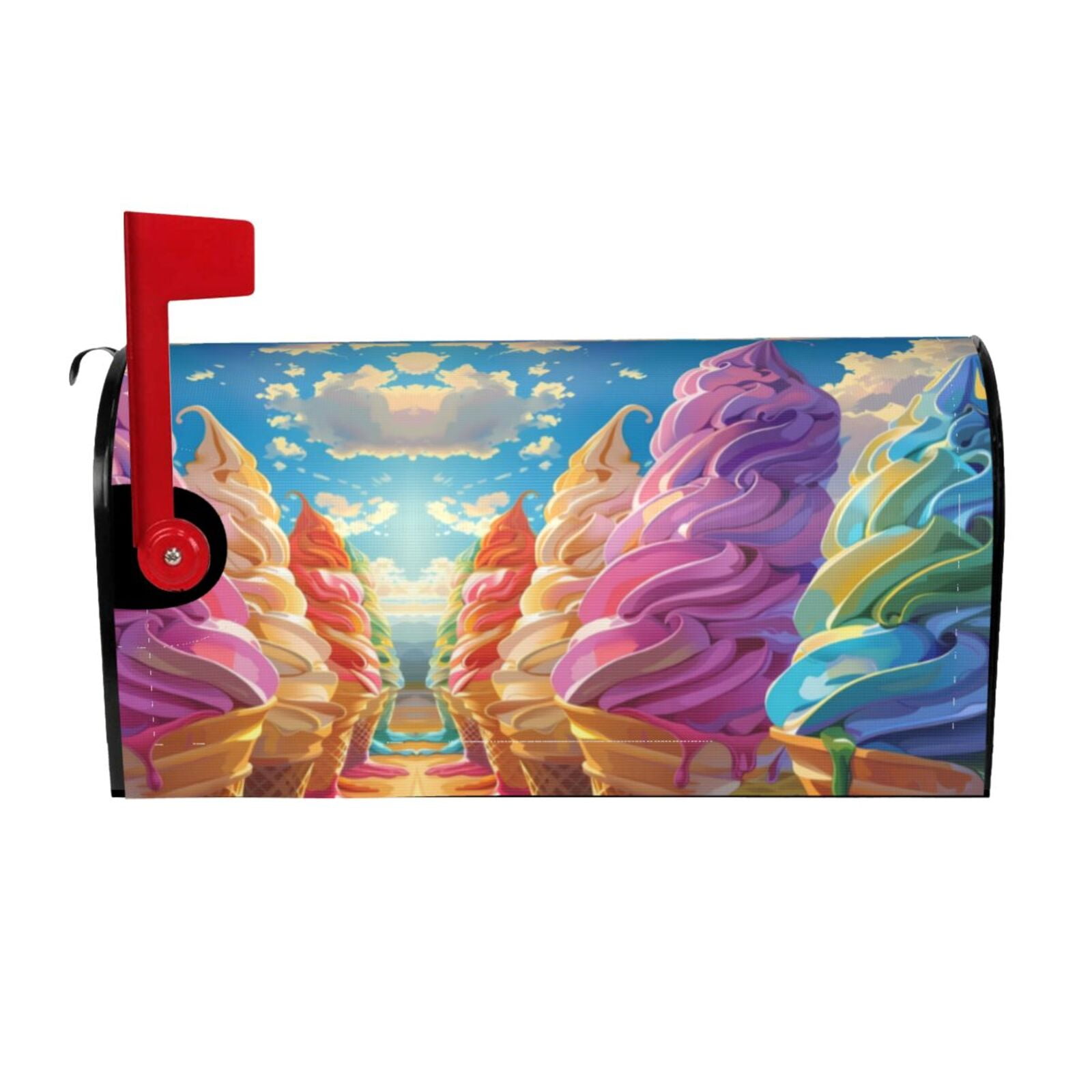 Mailbox Covers, Rainbow Melting Ice Cream Mailbox Cover Magnetic Extra ...