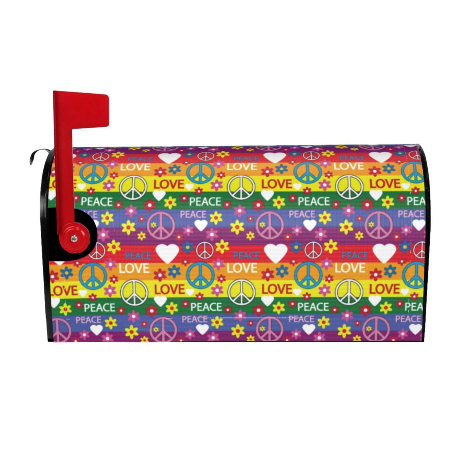 Mailbox Covers Rainbow peace sign heart flower Waterproof mail Box ...