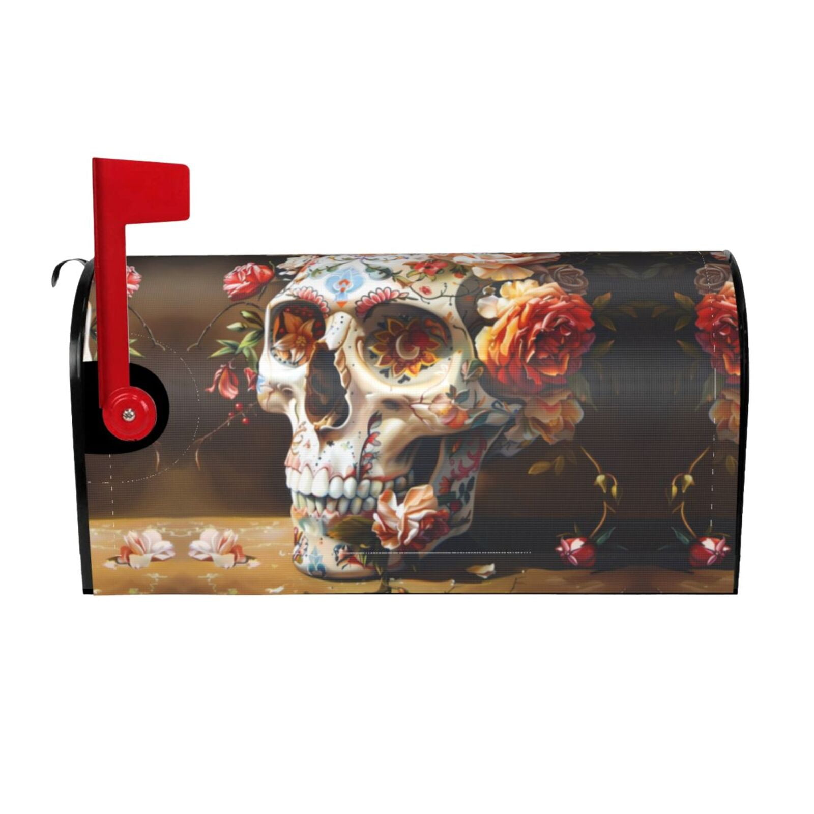 Mailbox Covers Rose Floral Skull Waterproof mail Box Covers, Magnetic ...