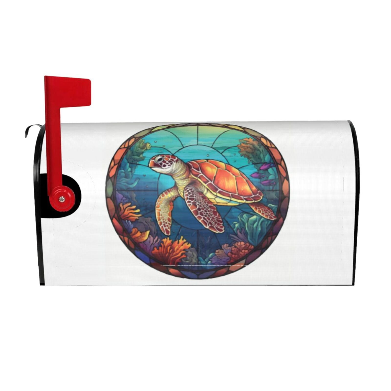 Mailbox Covers Sea Turtle in Coral Waterproof mail Box Covers, Magnetic ...
