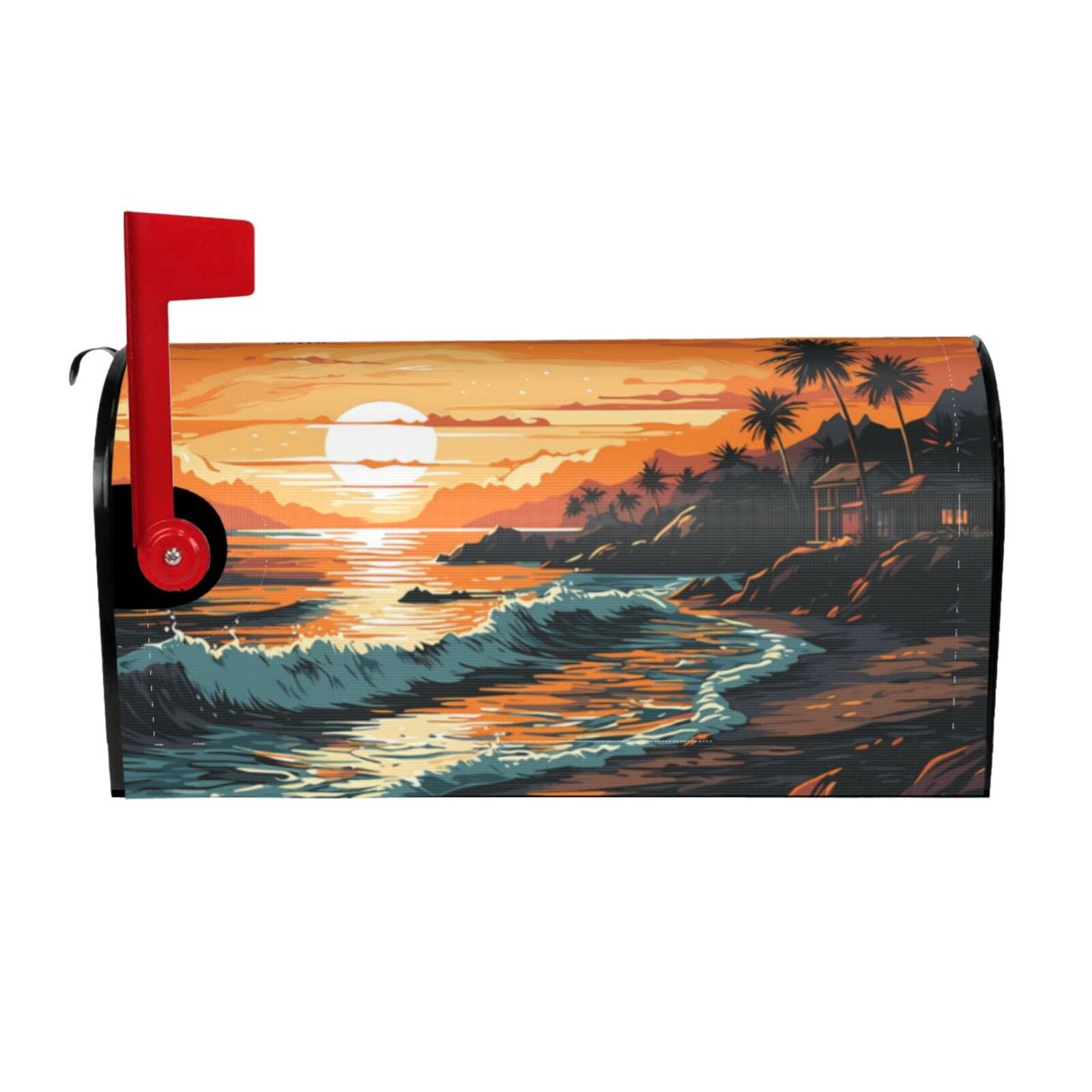 Mailbox Covers, Serene Ocean Sunset Welcome Cute Mailbox Cover Magnetic ...