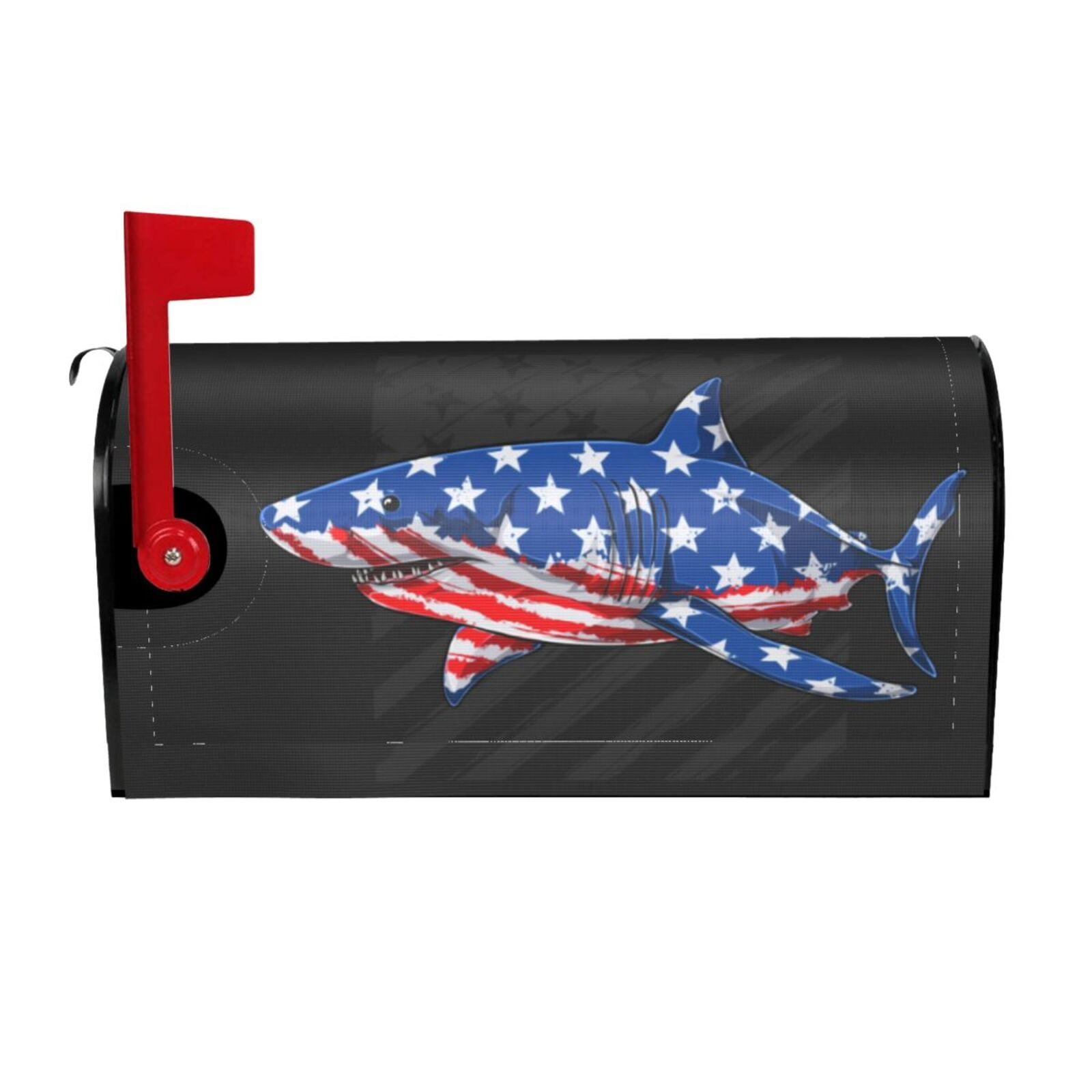 Mailbox Covers Shark With USA Flag Waterproof mail Box Covers, Magnetic ...