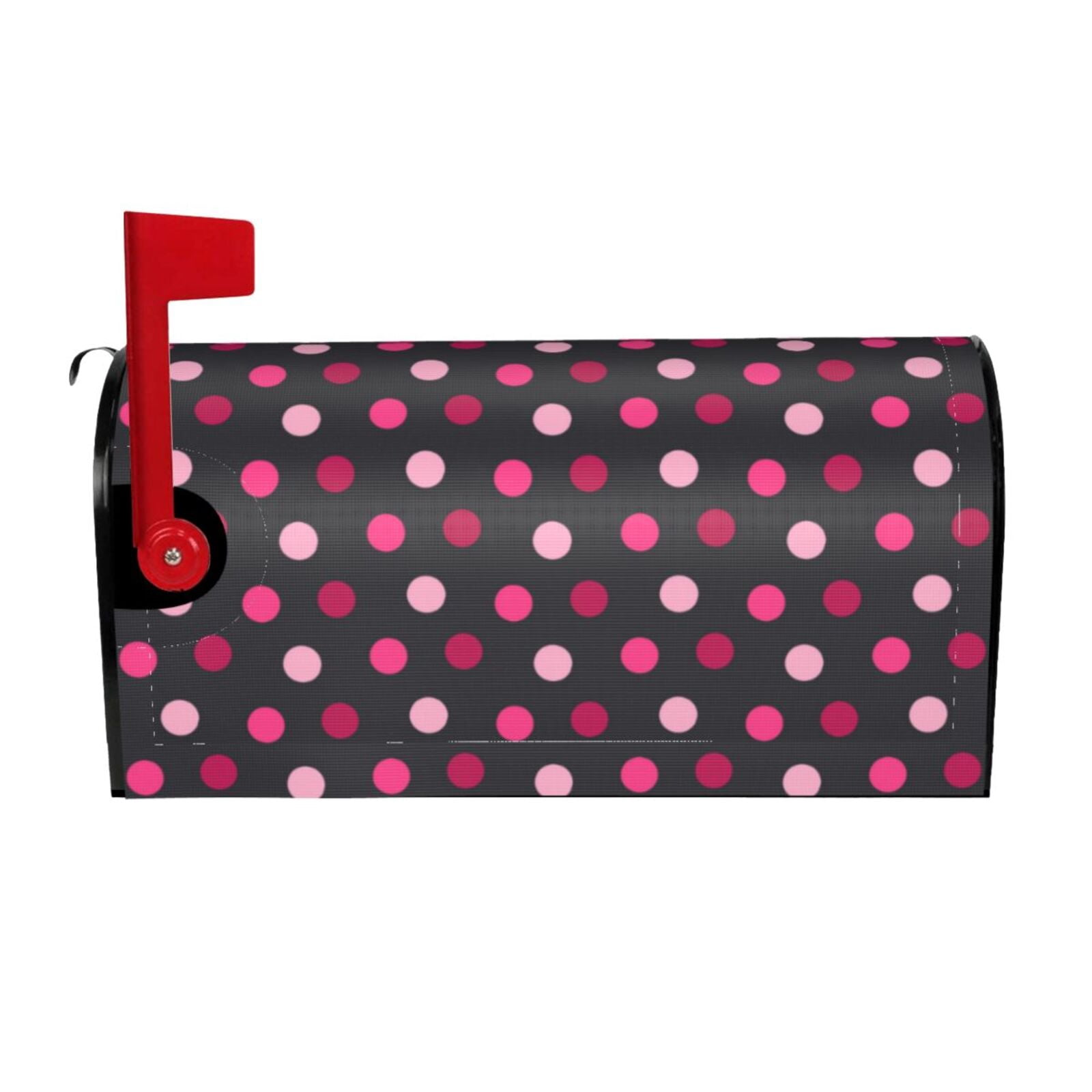 Mailbox Covers, Simple pink polka dots black Welcome Cute Mailbox Cover ...