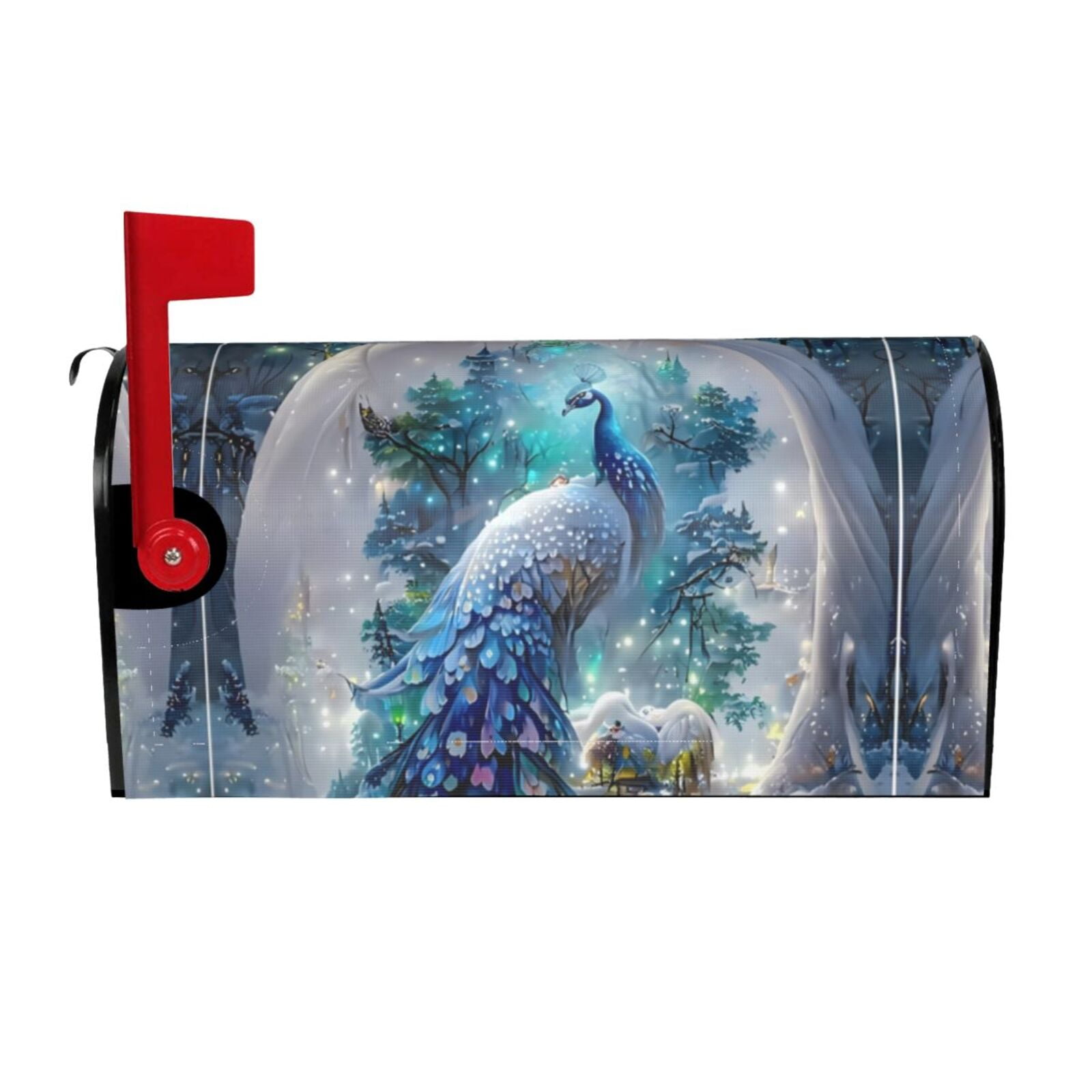Mailbox Covers, Snow Peacock Welcome Cute Mailbox Cover Magnetic ...