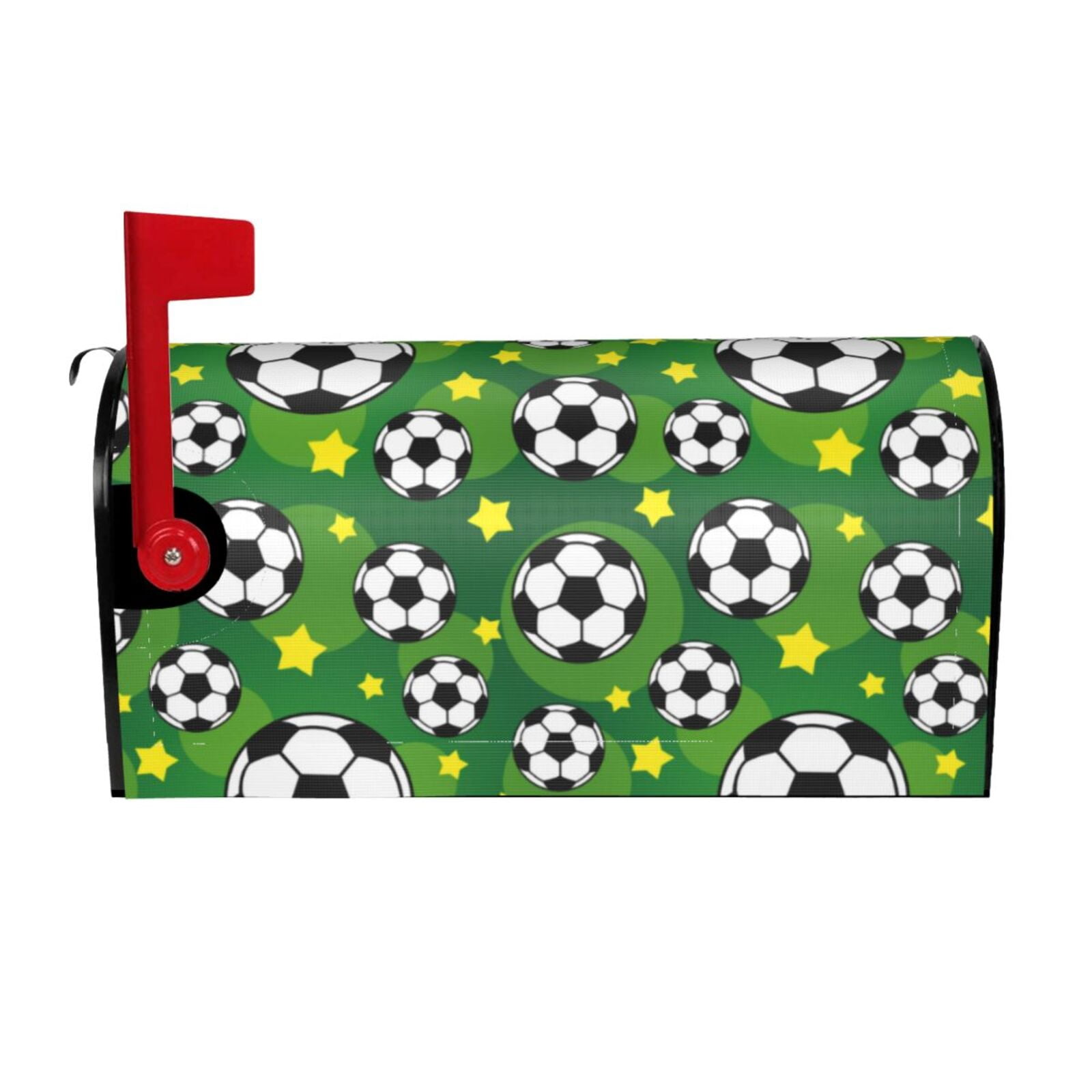 Mailbox Covers, Soccer Ball golden star green Welcome Mailbox Cover ...