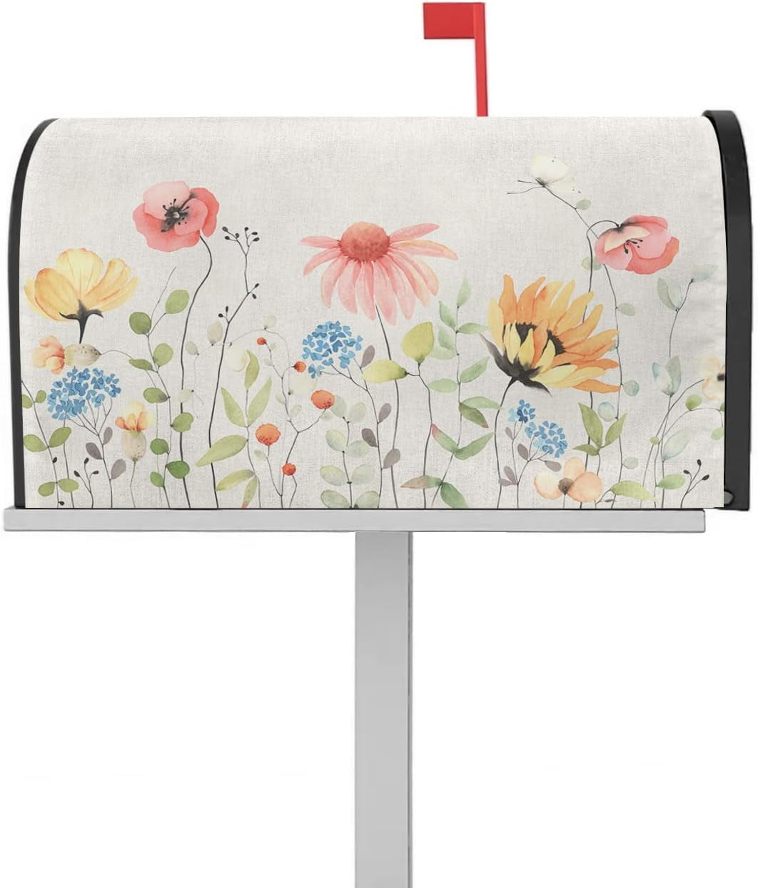 Mailbox Covers Spring Leaves Flowers Mailbox Cover Magnetic Standard ...
