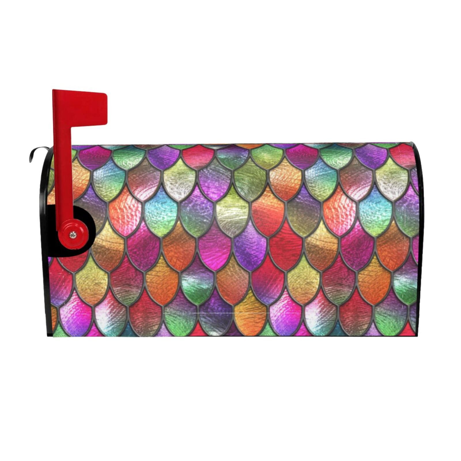 Mailbox Covers, Stained glass Rainbow fish scales Mailbox Cover ...