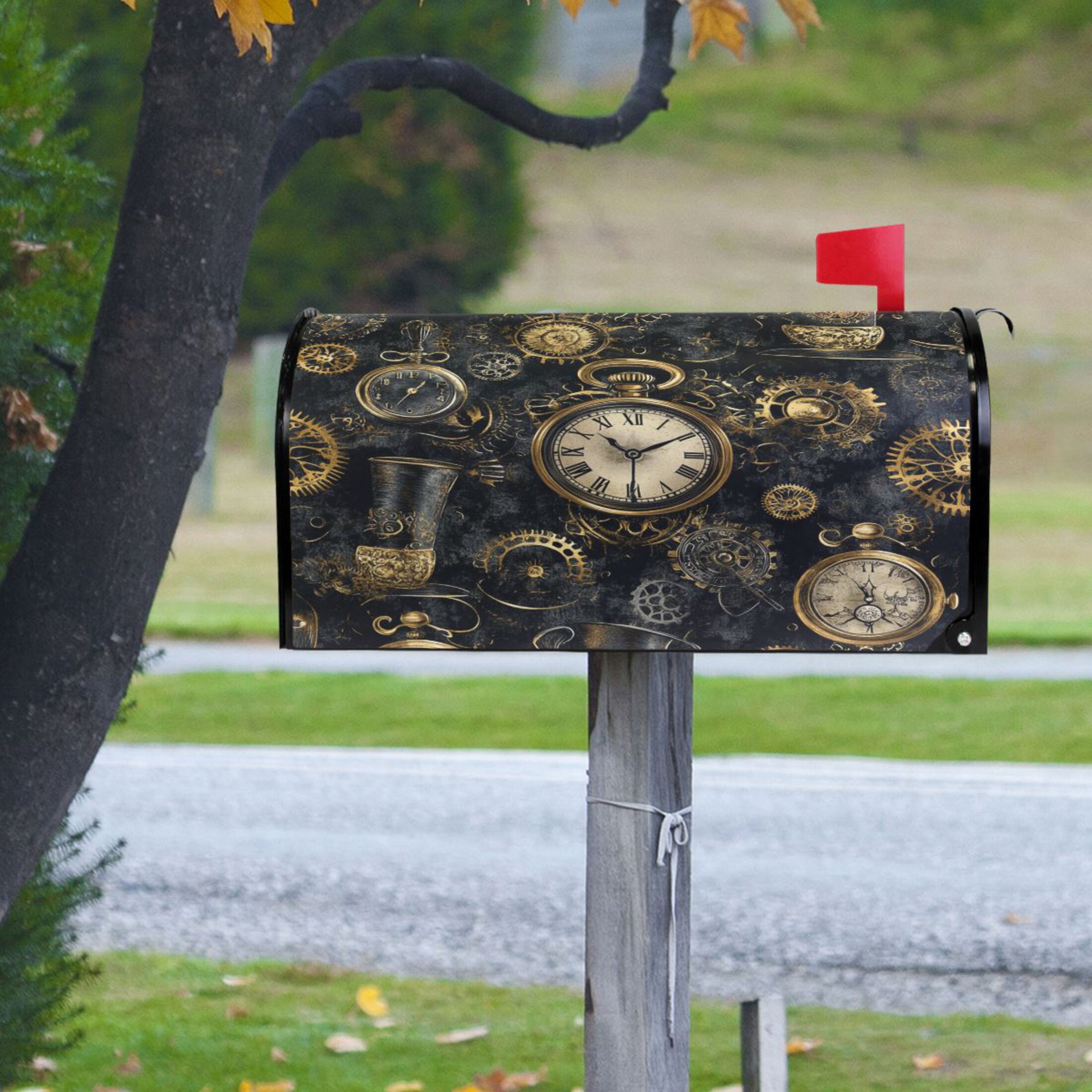 Mailbox Covers Steampunk Clock Pattern Mailbox Cover - Walmart.com