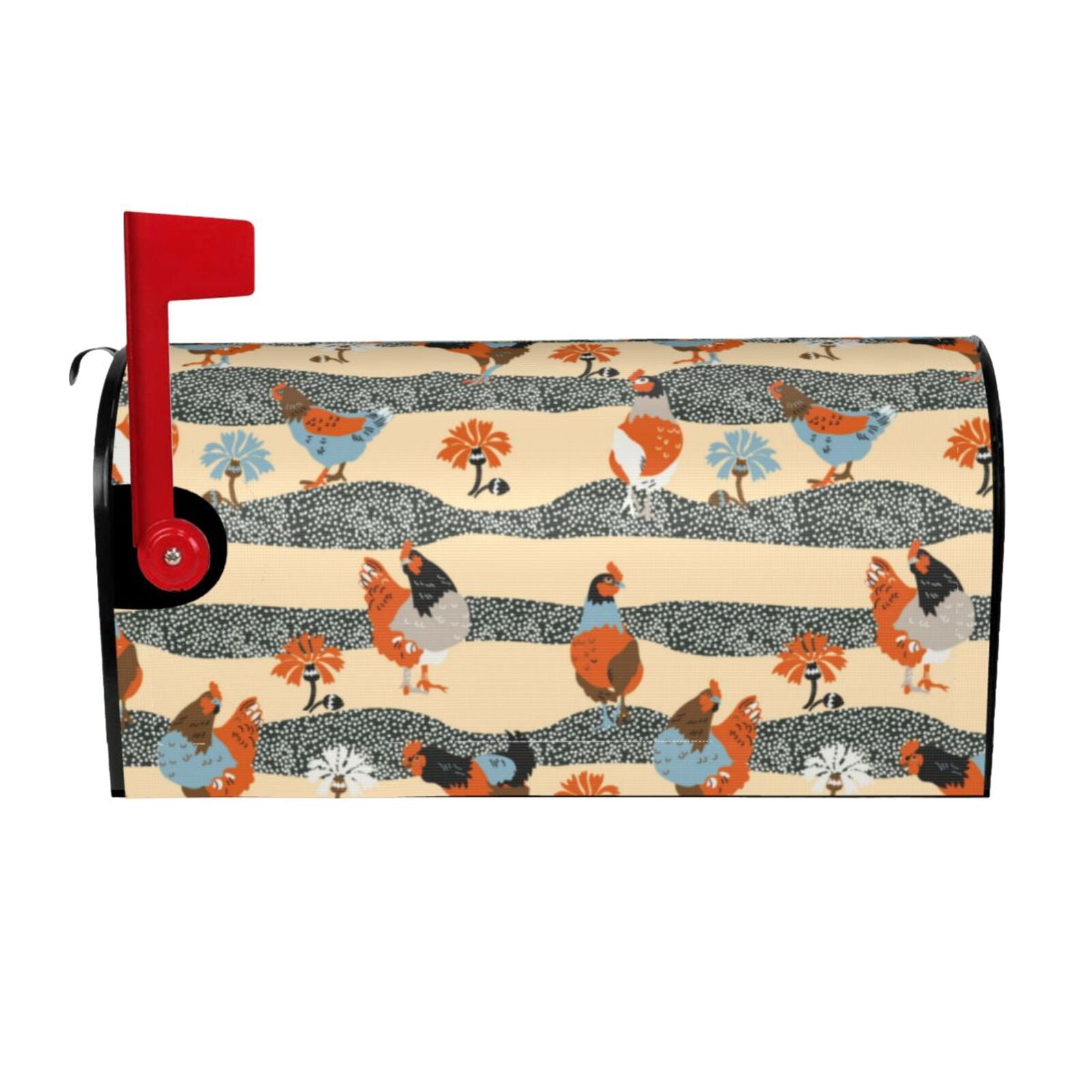 Mailbox Covers Striped Colorful Chicken Flowers Waterproof mail Box ...