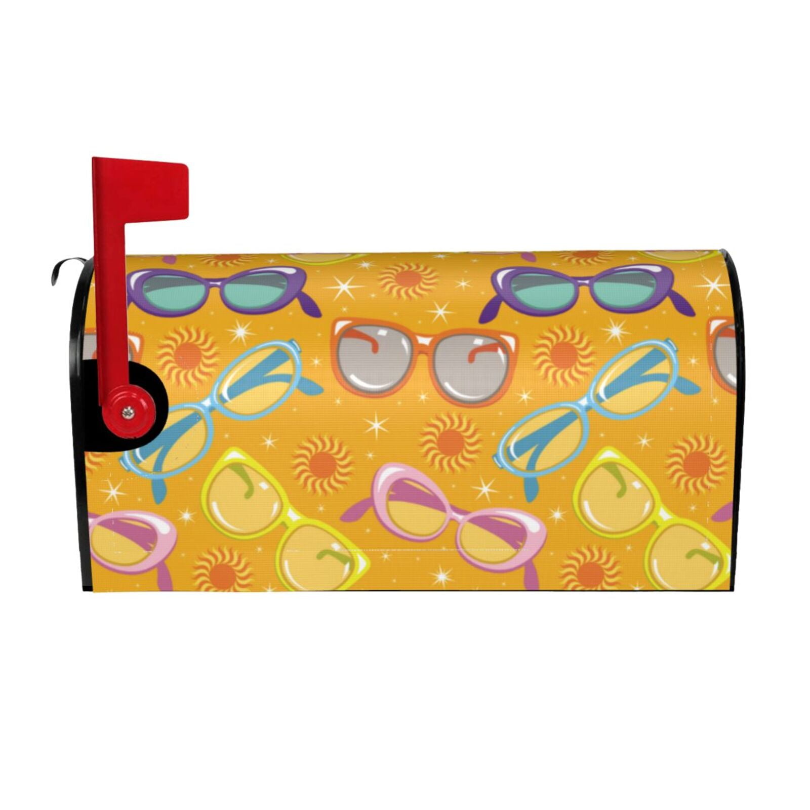 Mailbox Covers Sun Glasses Yellow Waterproof mail Box Covers, Magnetic ...