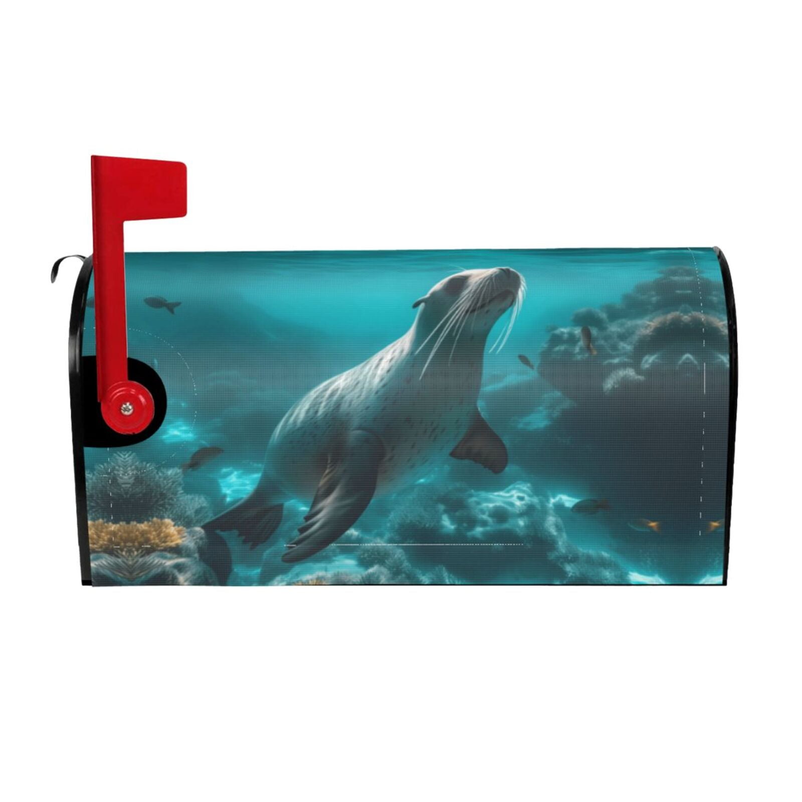 Mailbox Covers, Sunshine Blue Ocean Seal Welcome Cute Mailbox Cover ...