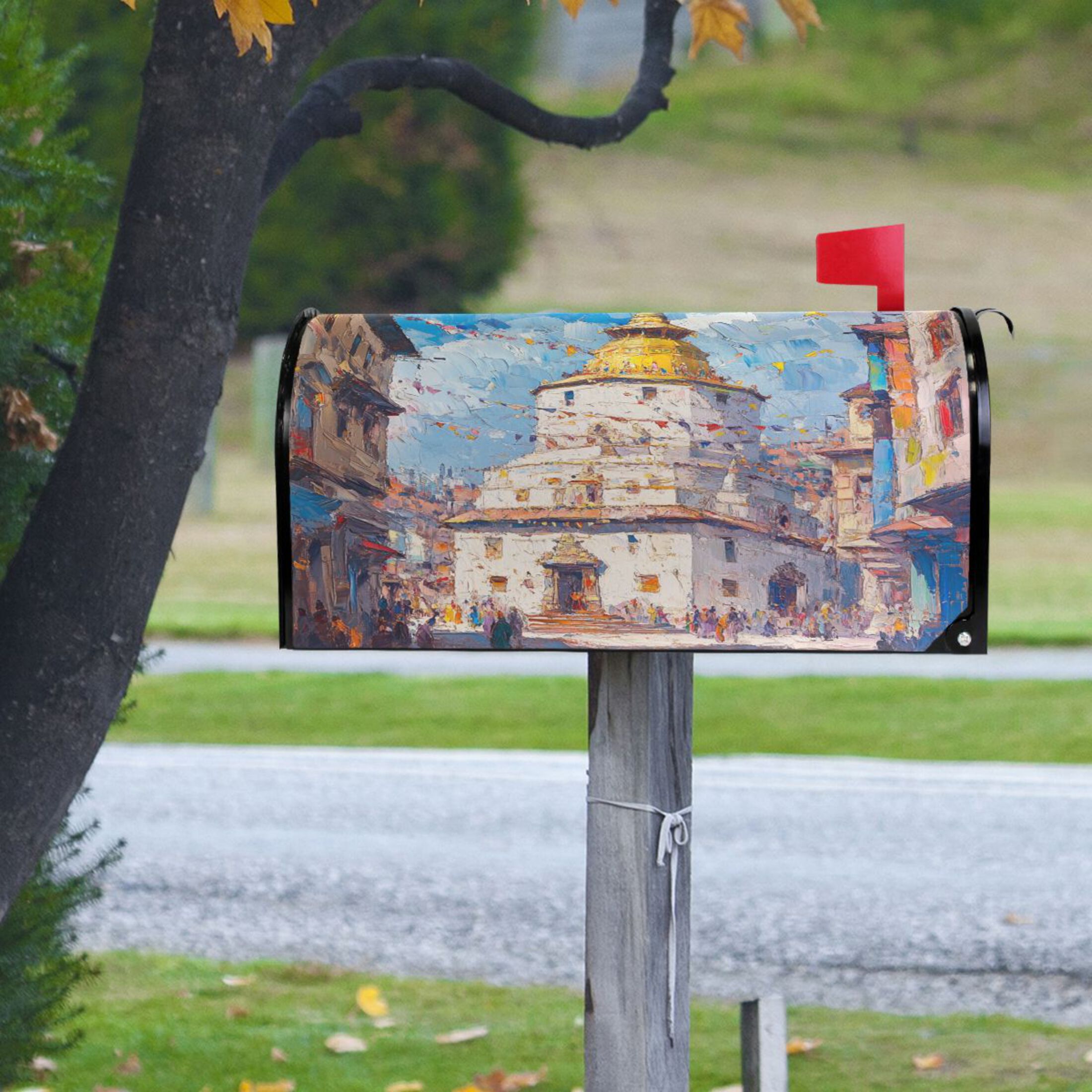 Mailbox Covers Swayambhunath Tower Painting Mailbox Cover - Walmart.com