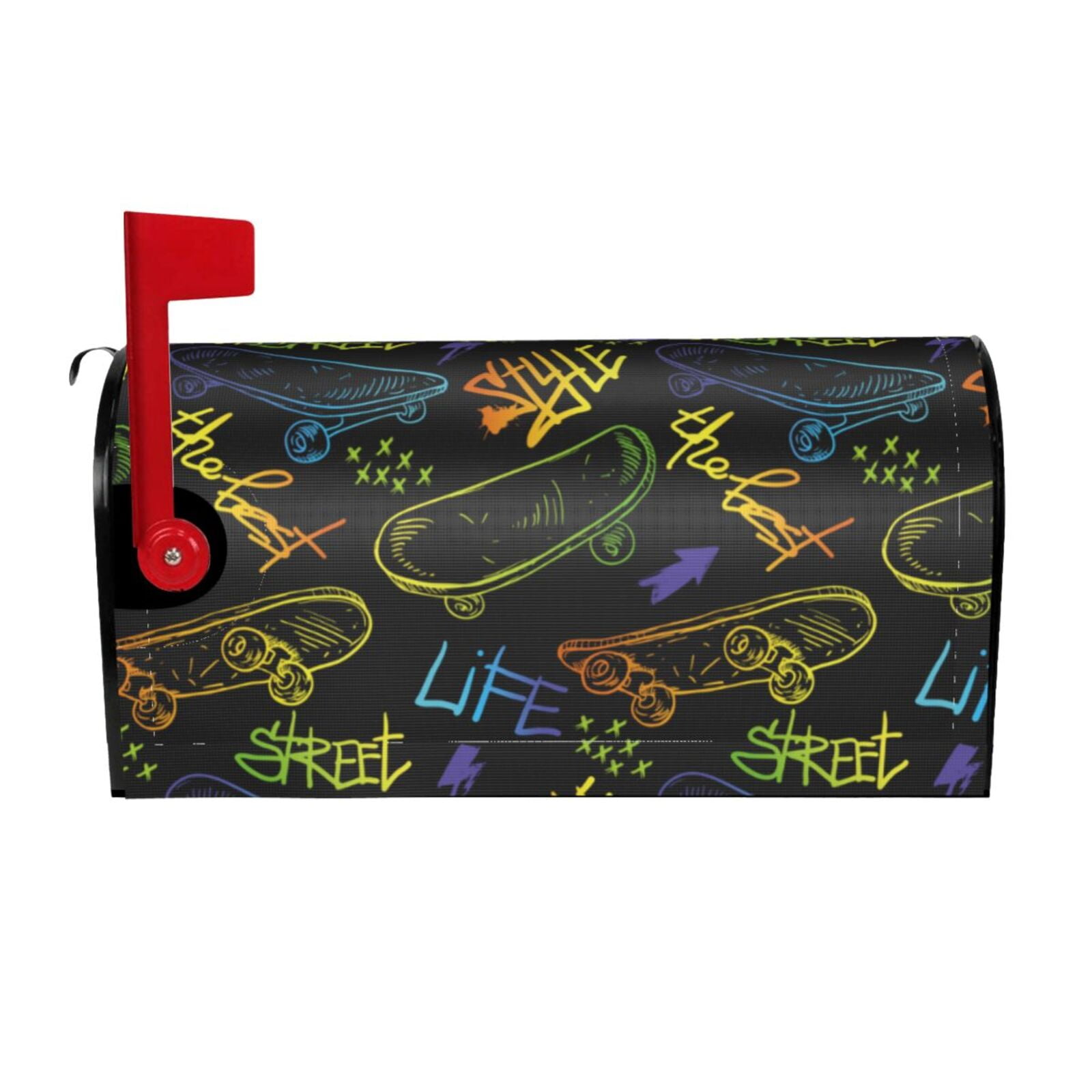 Mailbox Covers, Technology Lines Skateboard Letters Welcome Cute ...