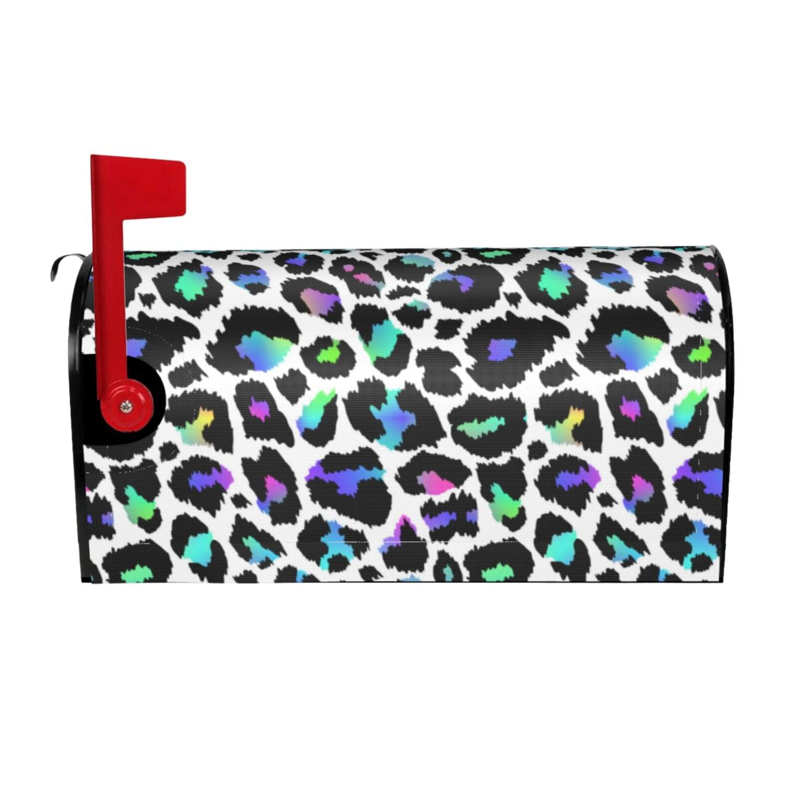 Mailbox Covers, Trendy black rainbow Leopard Welcome Cute Mailbox Cover ...