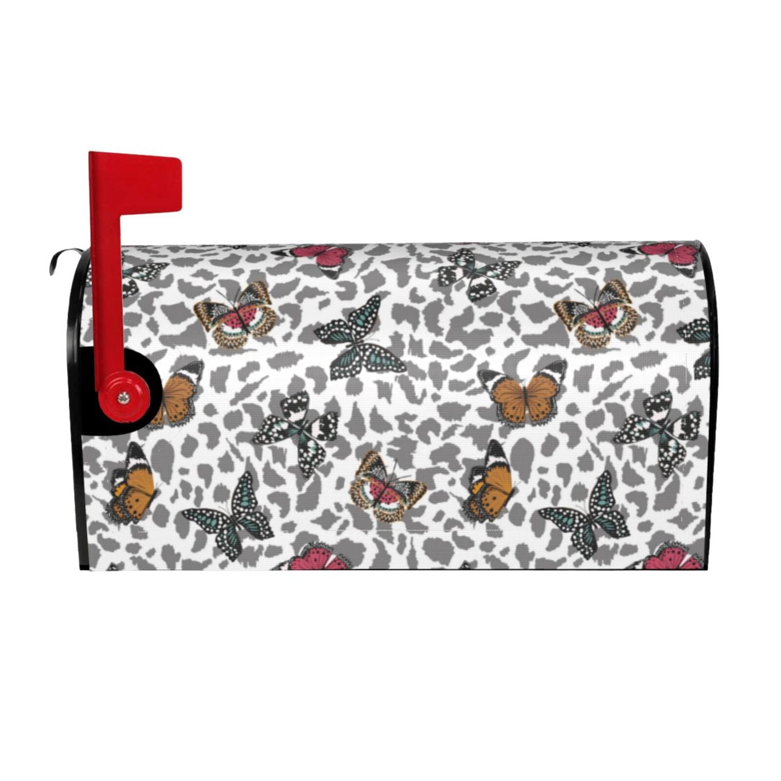 Mailbox Covers, Trendy butterfly grey Leopard Welcome Cute Mailbox ...