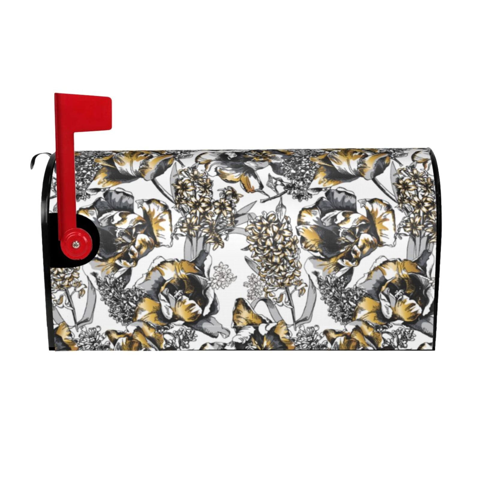 Mailbox Covers Tulips Flowers Gold Waterproof mail Box Covers, Magnetic ...