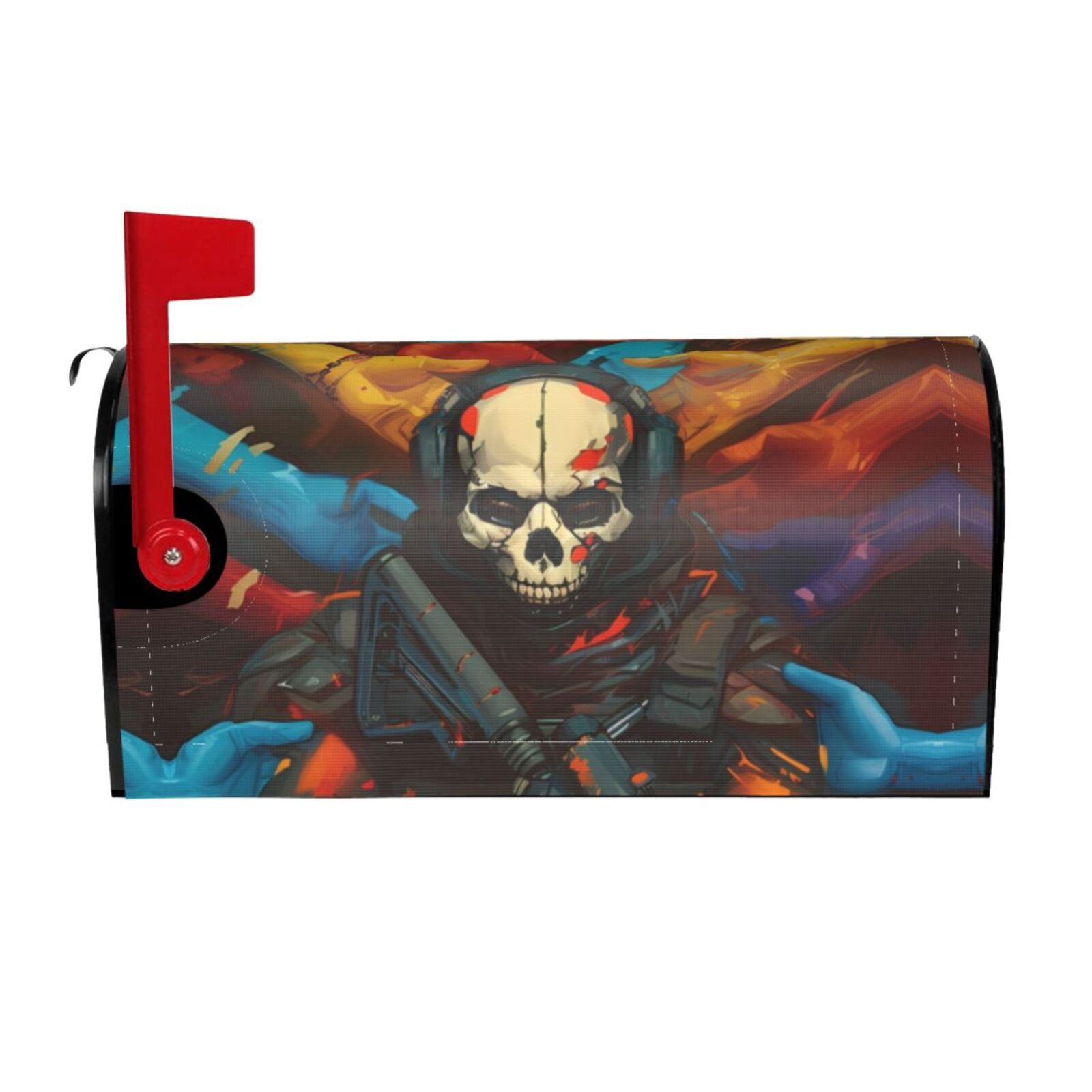 Mailbox Covers, Vibrant Skull Soldier Welcome Cute Mailbox Cover ...