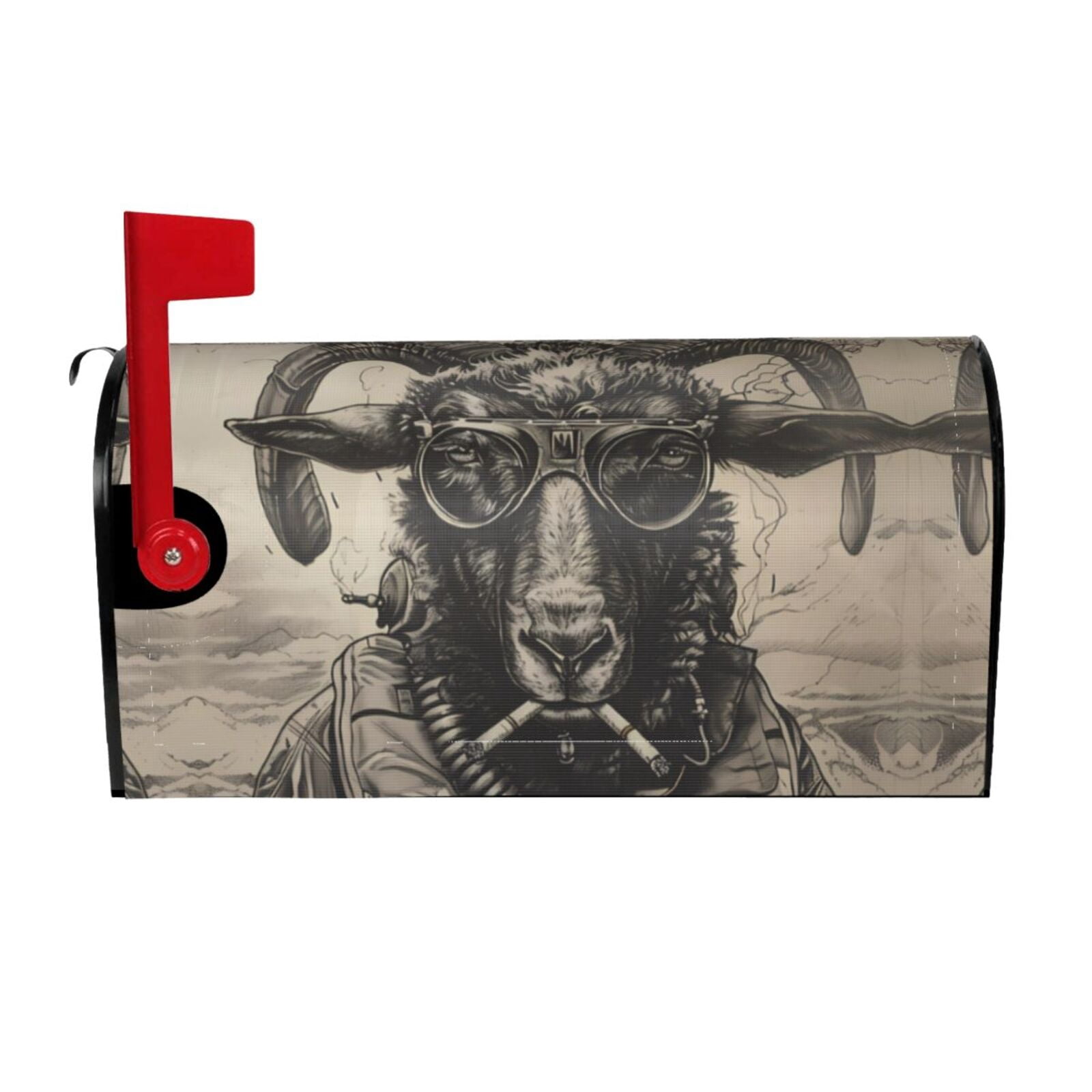 Mailbox Covers Vintage Ram Pilot Waterproof mail Box Covers, Magnetic ...