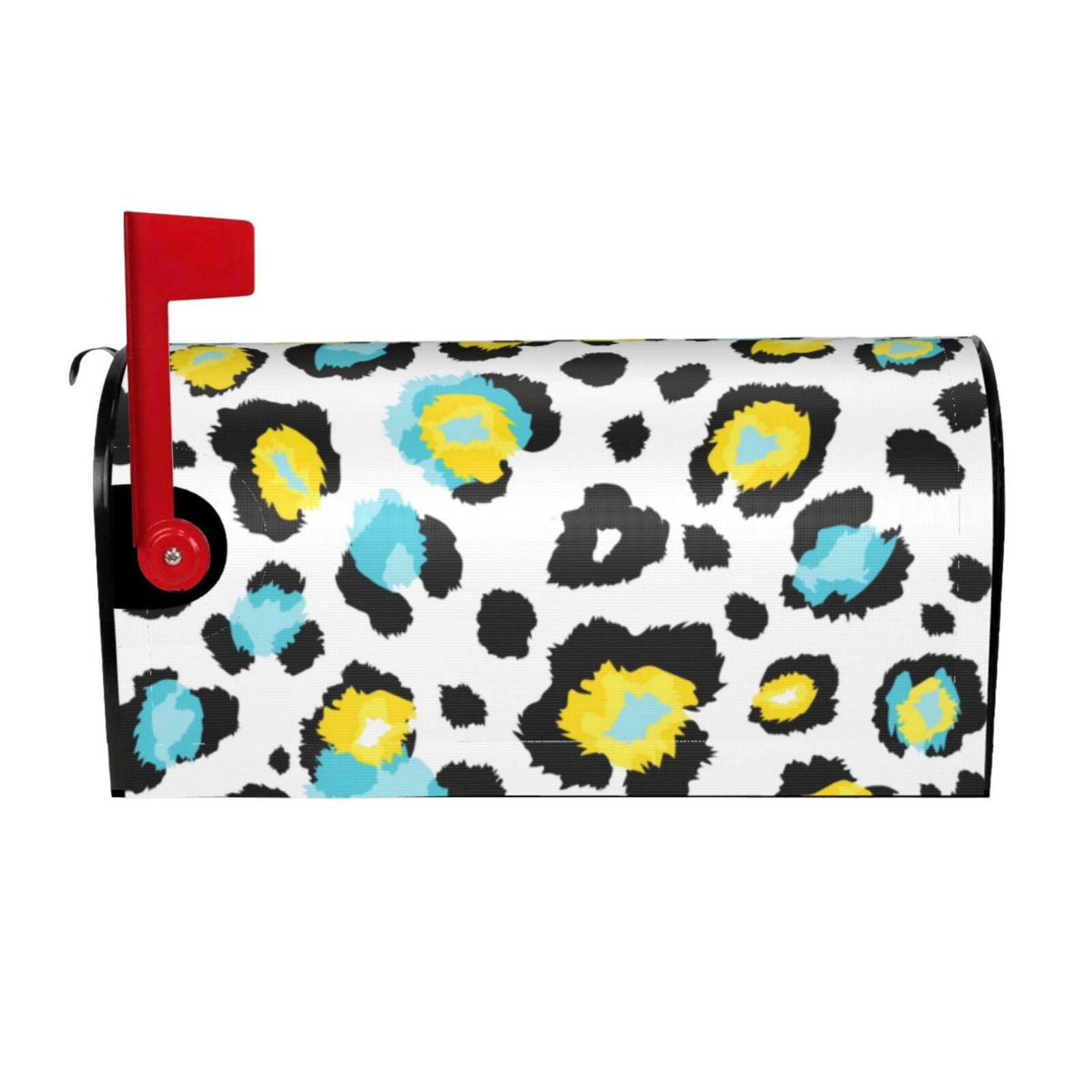 Mailbox Covers, Yellow Blue Leopard Print Welcome Cute Mailbox Cover ...
