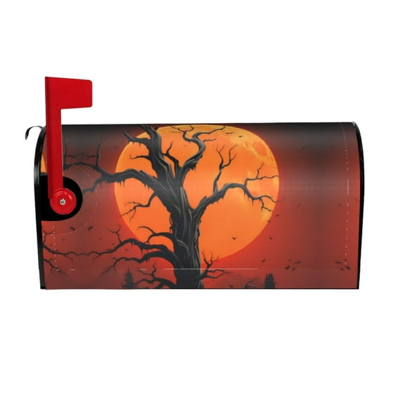 Mailbox Covers, Yellow Castle Sunset Tree Welcome Mailbox Cover Magnetic Extra Large Size 25.5 ...