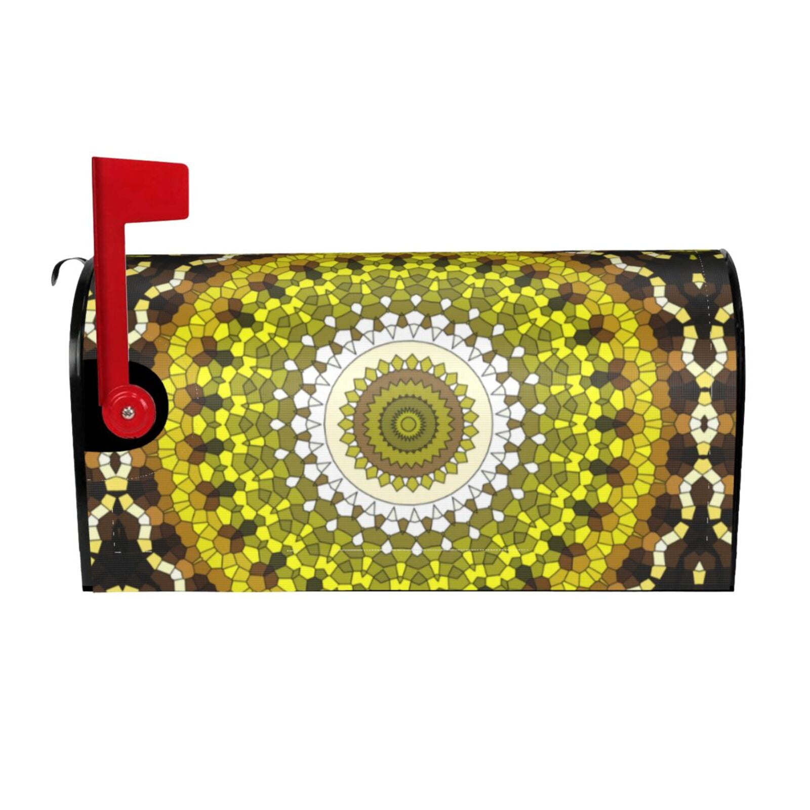 Mailbox Covers Yellow Mandala Waterproof mail Box Covers, Magnetic ...