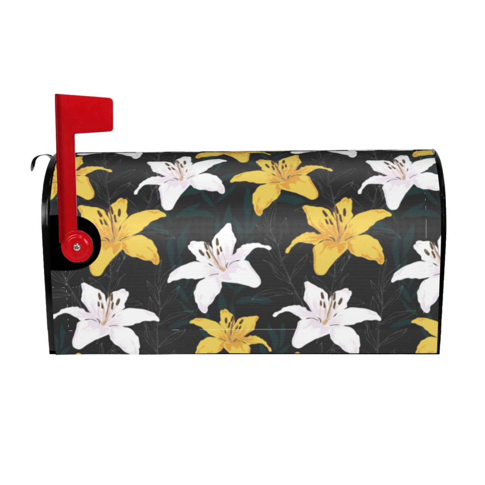 Mailbox Covers Yellow White Lilies Flowers Waterproof mail Box Covers ...
