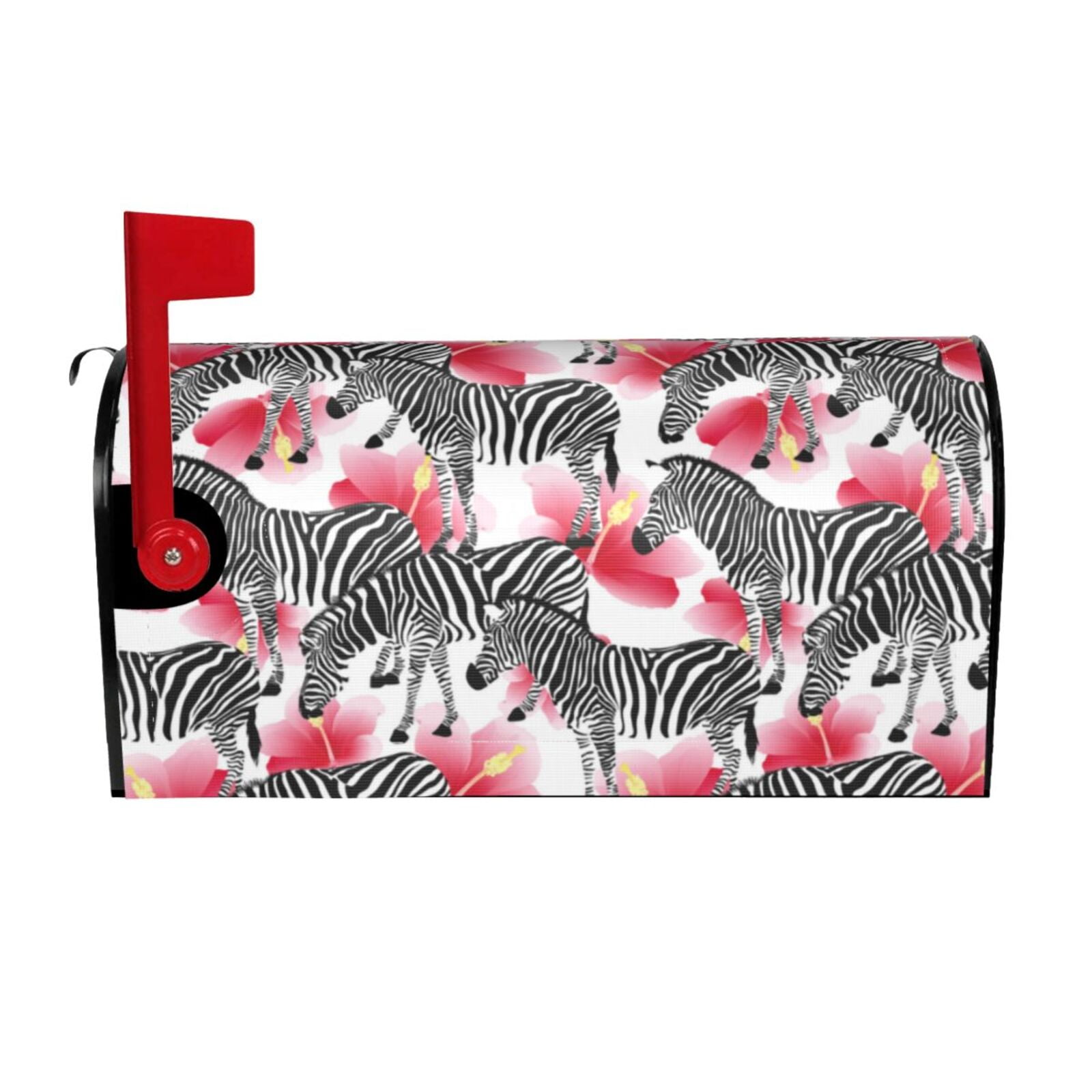 Mailbox Covers Zebra pink hibiscus flower Waterproof mail Box Covers ...