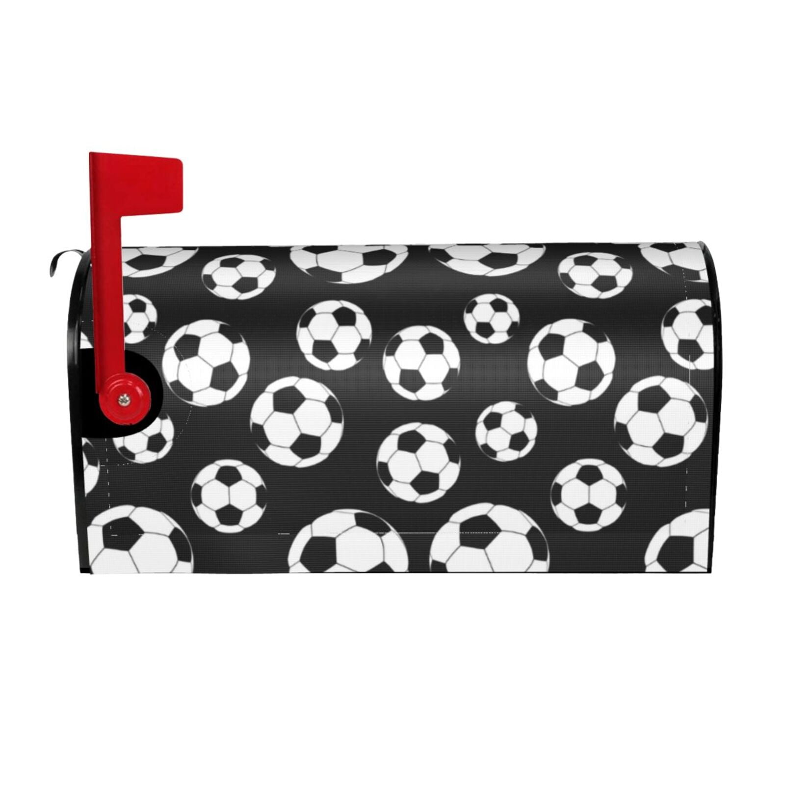 Mailbox Covers, black white soccer football Welcome Cute Mailbox Cover ...