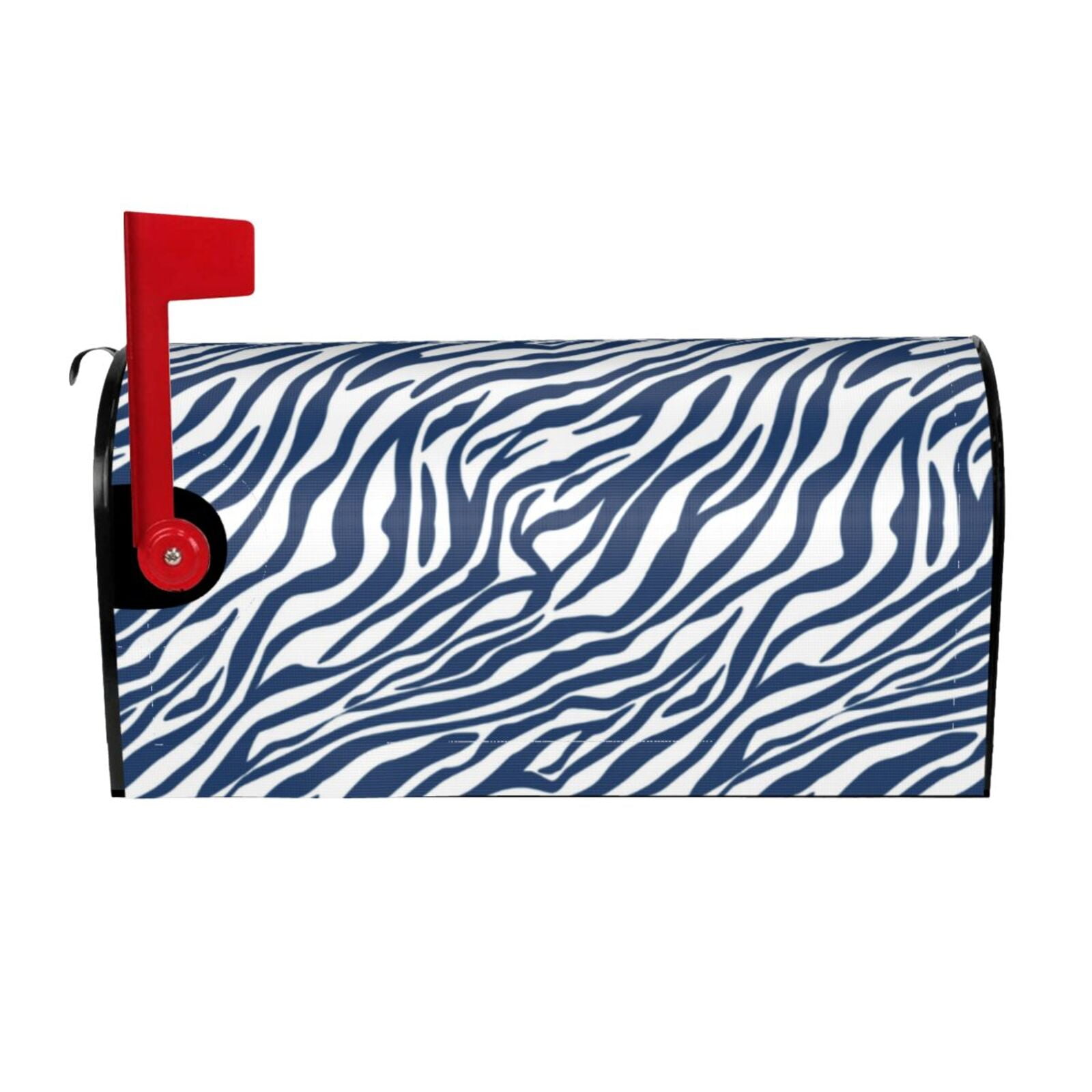 Mailbox Covers, blue white Zebra print Mailbox Cover Magnetic Extra ...