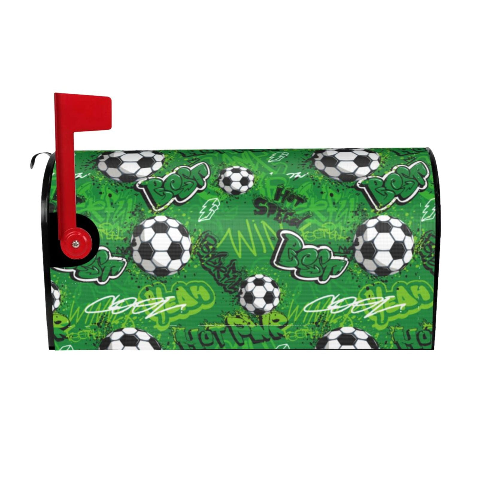 Mailbox Covers, cool green soccer football Welcome Cute Mailbox Cover ...