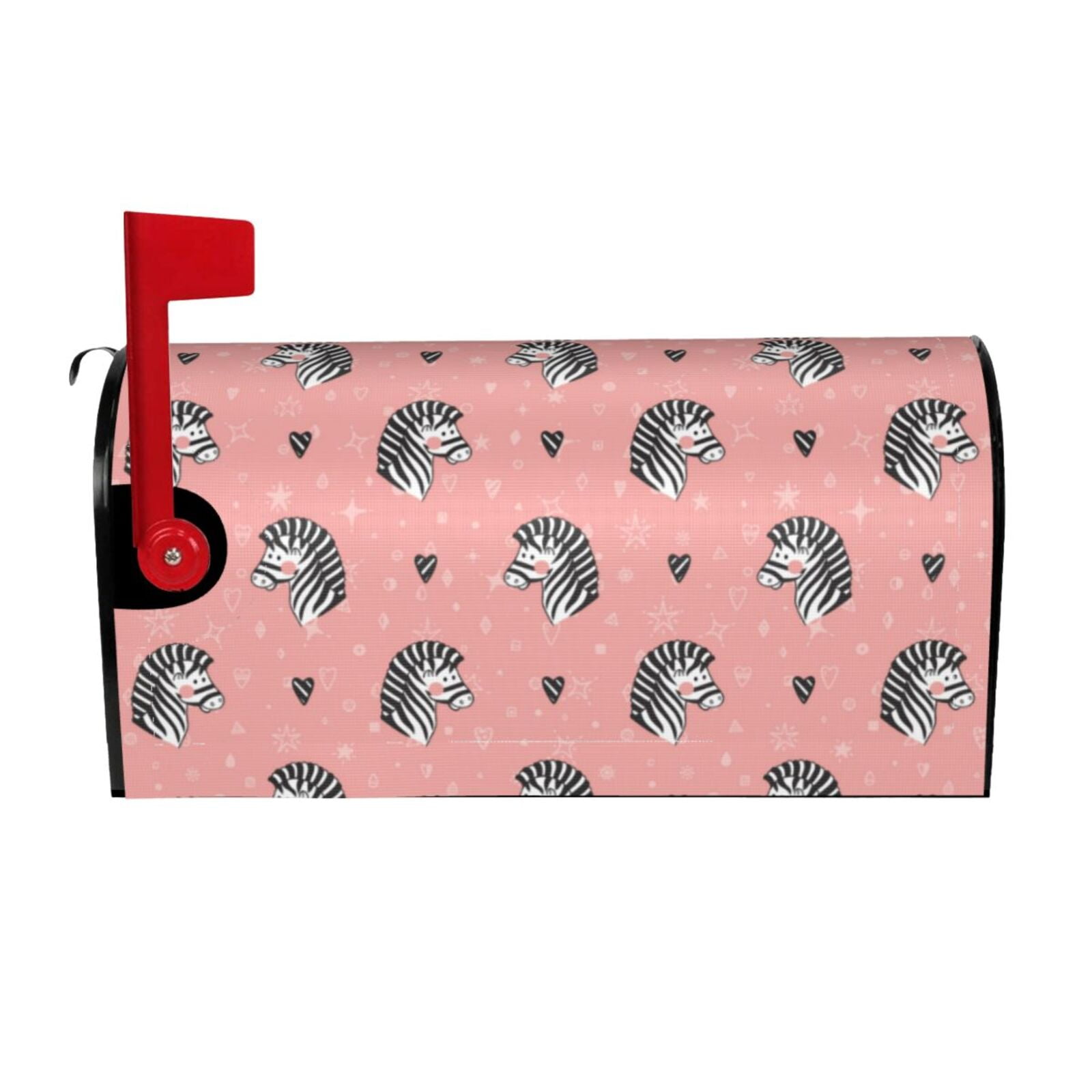 Mailbox Covers, doodle Cute Zebra Hearts pink Mailbox Cover Magnetic ...