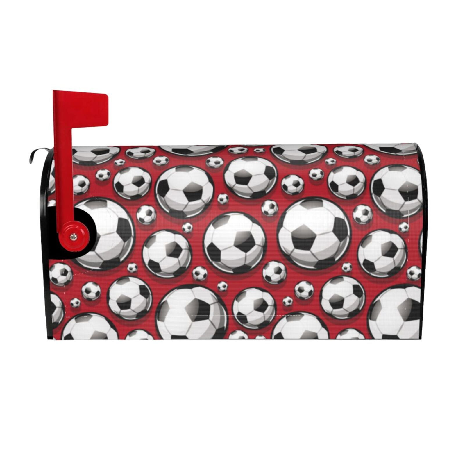 Mailbox Covers, football soccer ball red Welcome Cute Mailbox Cover ...
