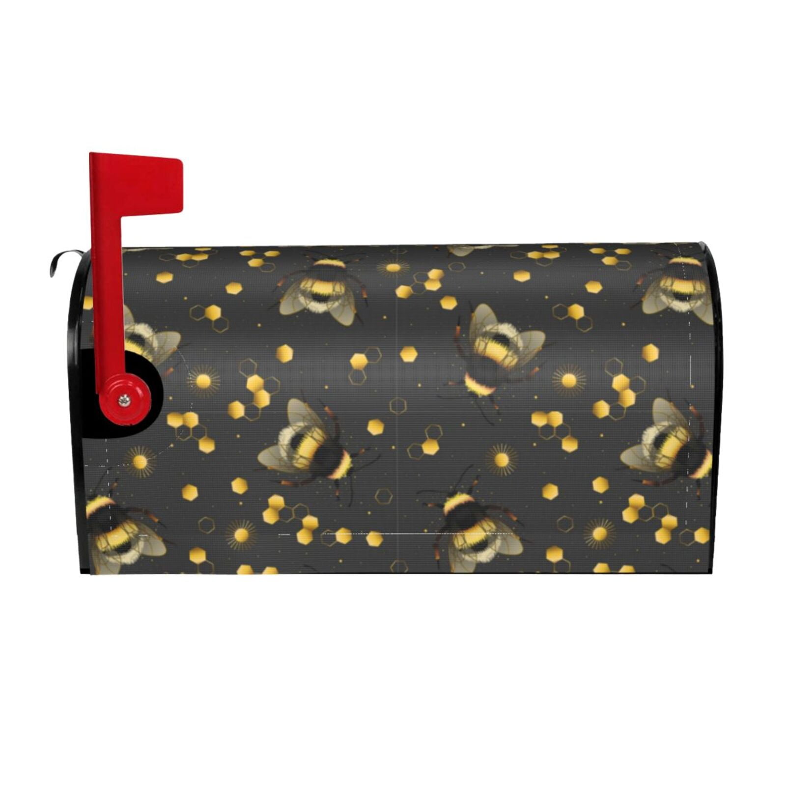 Mailbox Covers, gold bees gray cool black Welcome Cute Mailbox Cover ...