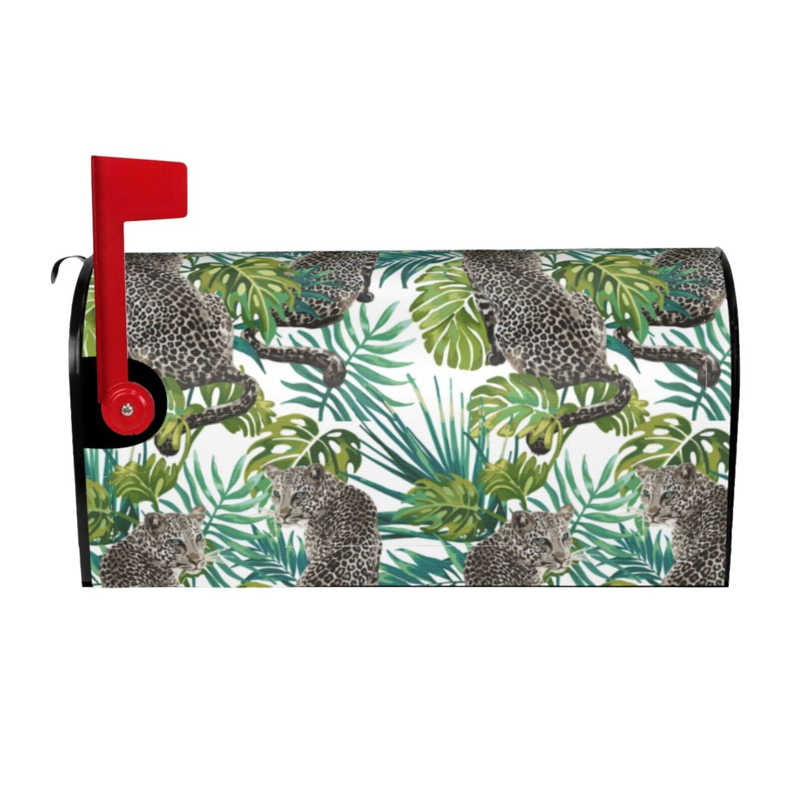 Mailbox Covers, leopard green tropical leaves Mailbox Cover Magnetic ...