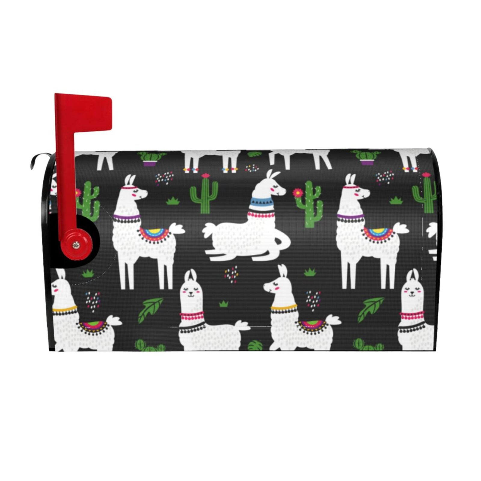 Mailbox Covers, llama alpaca cactus black cute Welcome Cute Mailbox ...