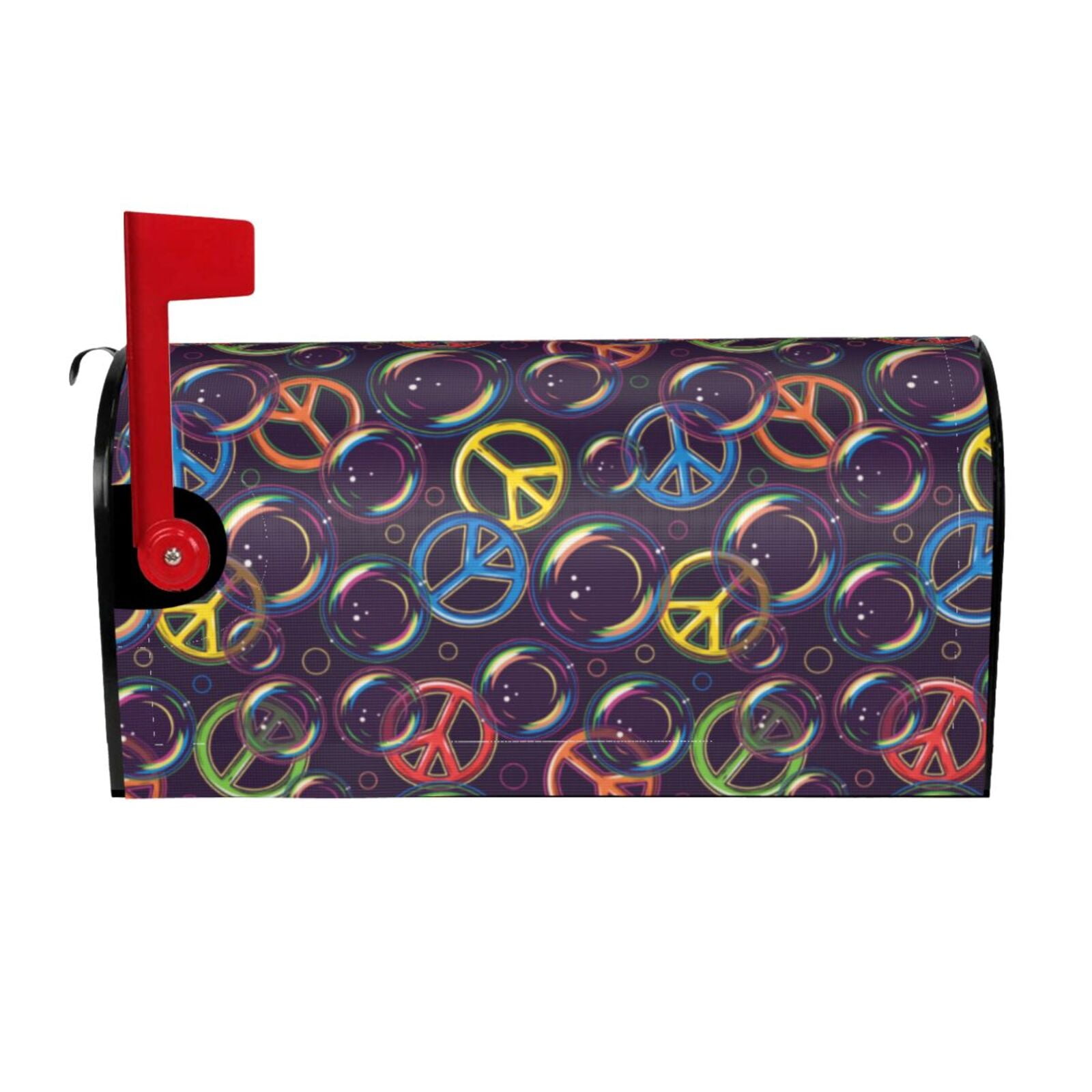 Mailbox Covers, peace sign bubbles dark purple Welcome Cute Mailbox ...