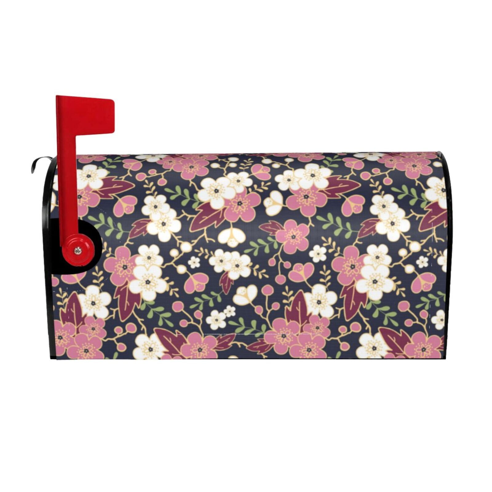 Mailbox Covers pink white flowers Waterproof mail Box Covers, Magnetic ...