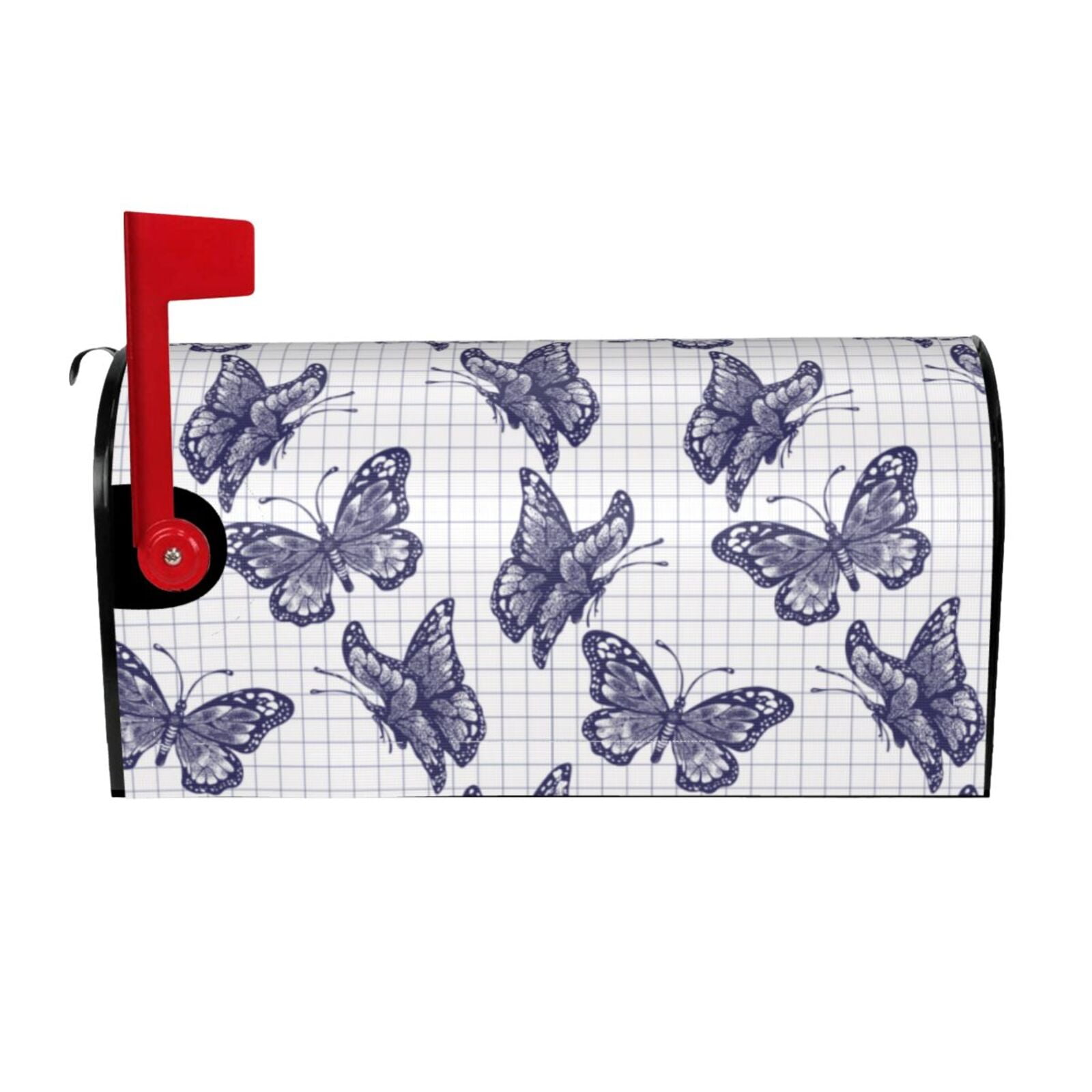 Mailbox Covers, purple inky butterfly checkered Welcome Cute Mailbox ...