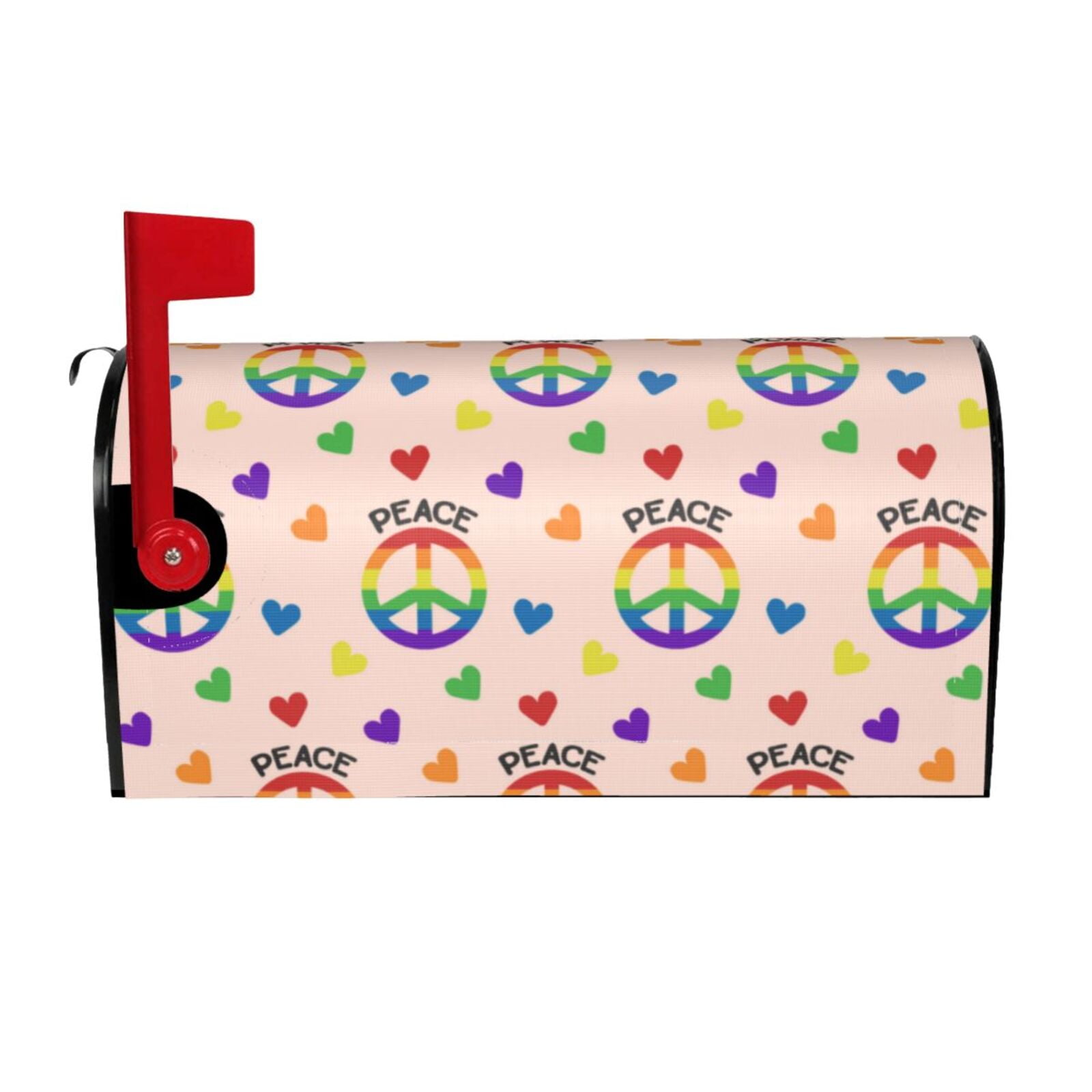 Mailbox Covers rainbow hearts peace sign Waterproof mail Box Covers ...