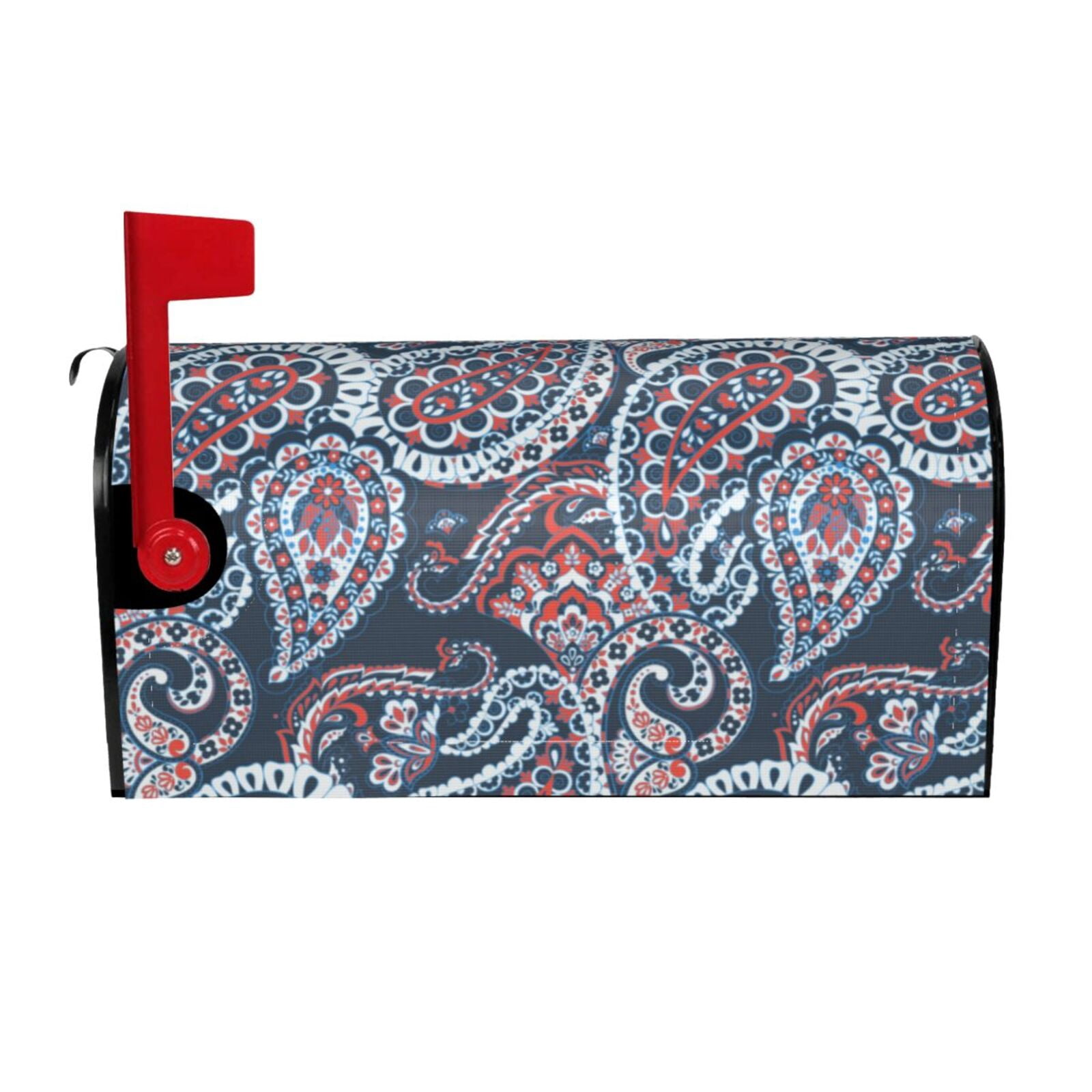 Mailbox Covers, red Paisley Print Welcome Cute Mailbox Cover Magnetic ...